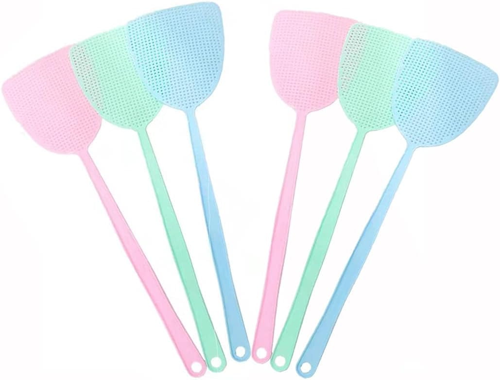 Fly Swatter, 6 Pack Plastic Fly Swatters 16.5“ Heavy Duty Flexible ...