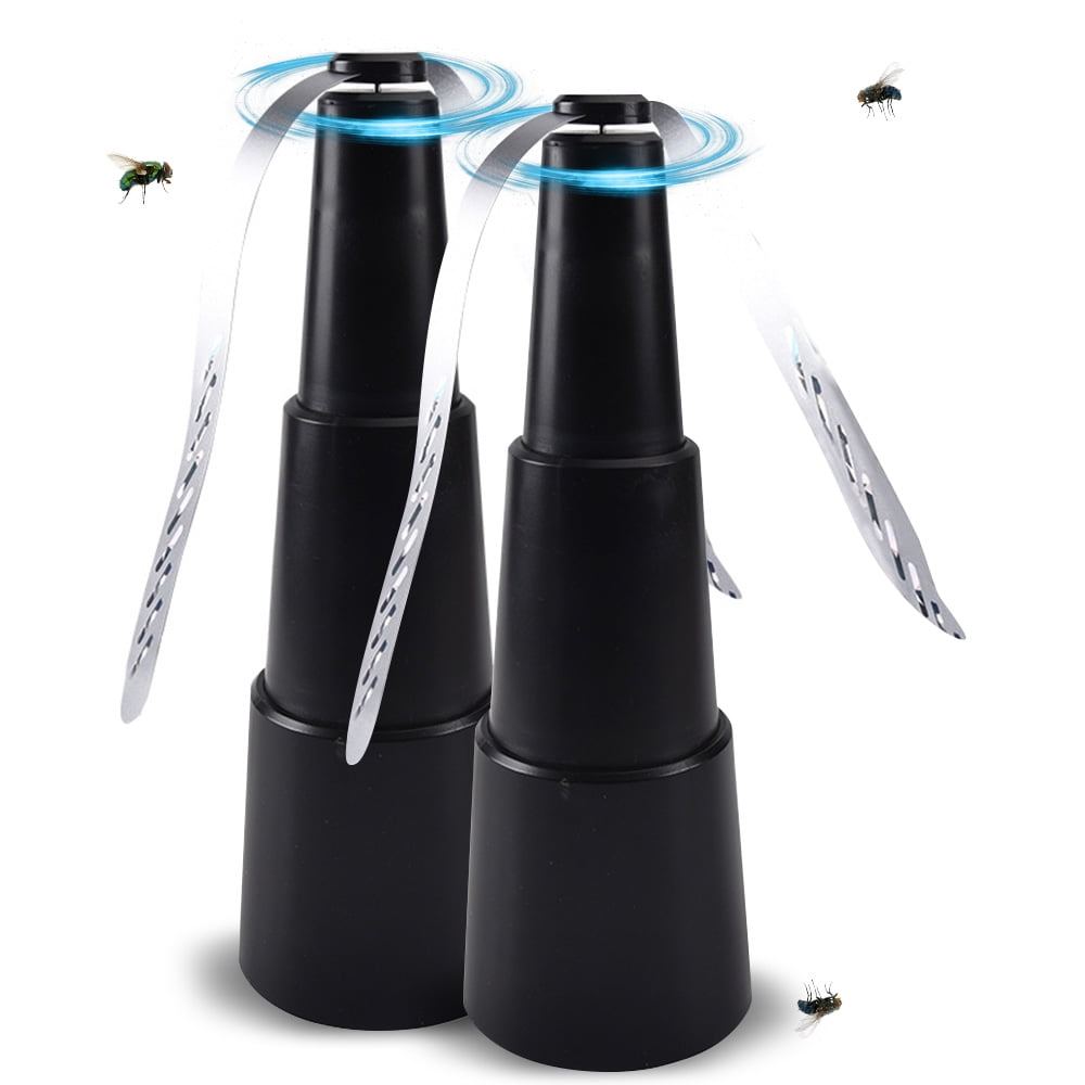 Fly Swatter Fan for Outside or Inside Battery Operated Adjustable Height Food Spinning Fly ...