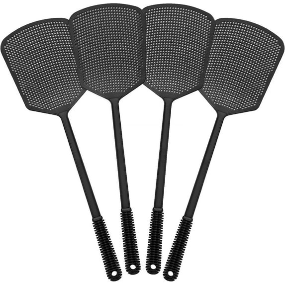 Fly Swatters- 4 Pack One-Solid Piece Heavy Duty Fly Swatters with ...