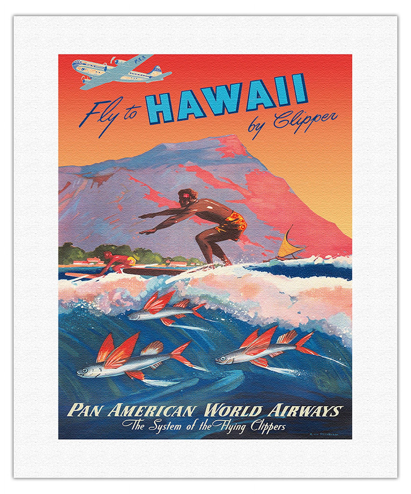 Fly To Hawaii by Clipper - Pan American World Airways - Surfer Diamond ...