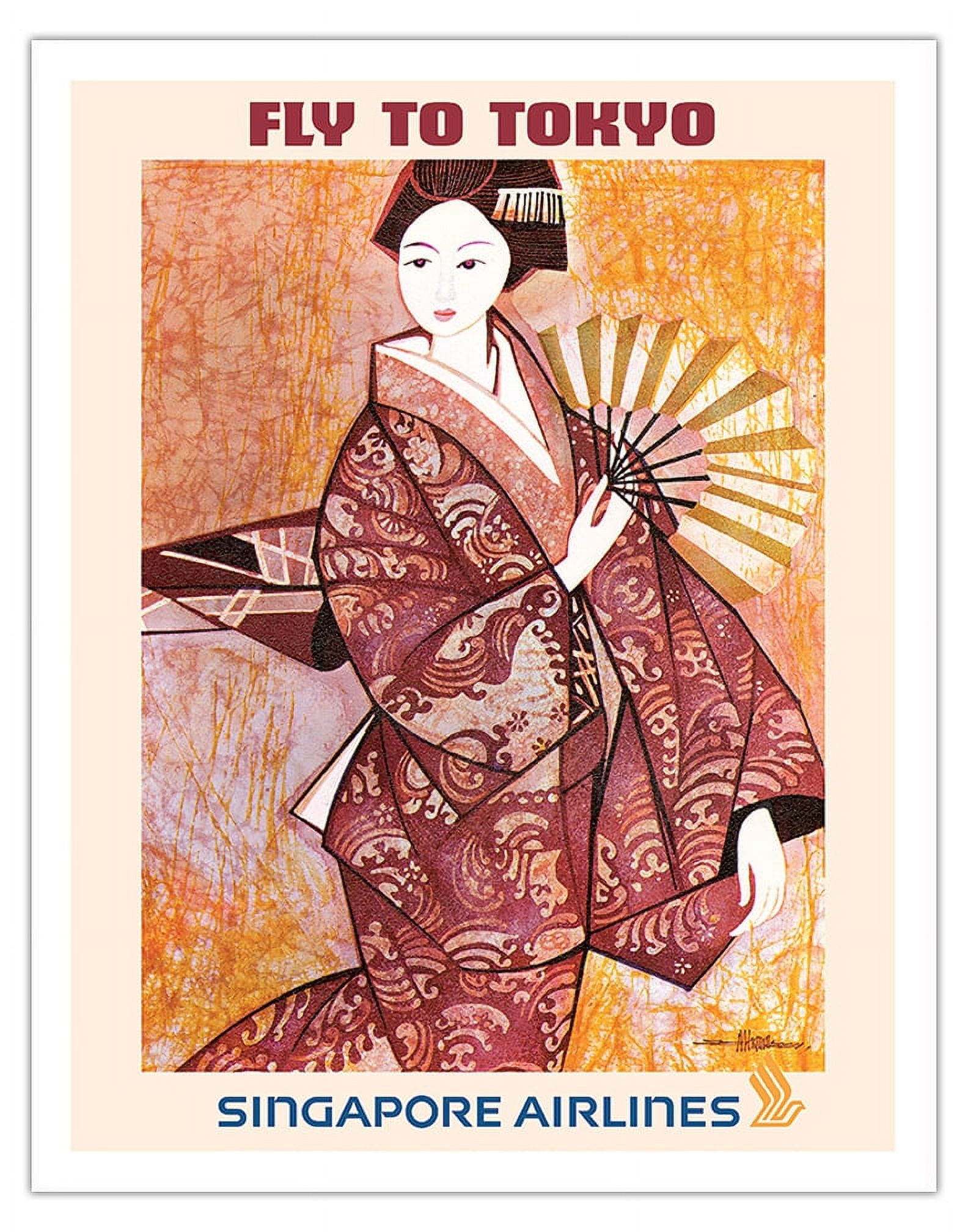 Fly to Tokyo Japan - Geisha - Singapore Airlines - Vintage Airline ...
