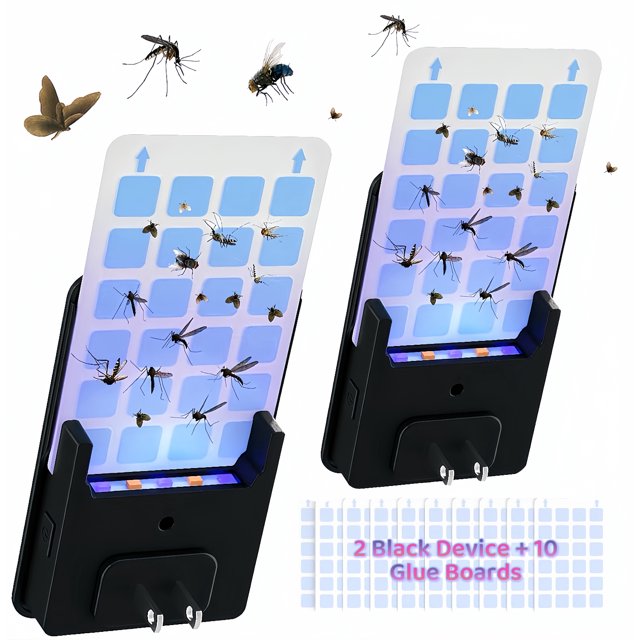 Fly Trap Flying Insect Trap (1 Device + 10 Refill Cards) Safe UVA Light ...