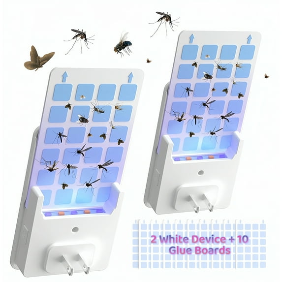 Fly Trap Flying Insect Trap (1 Device + 10 Refill Cards) Safe UVA Light ...