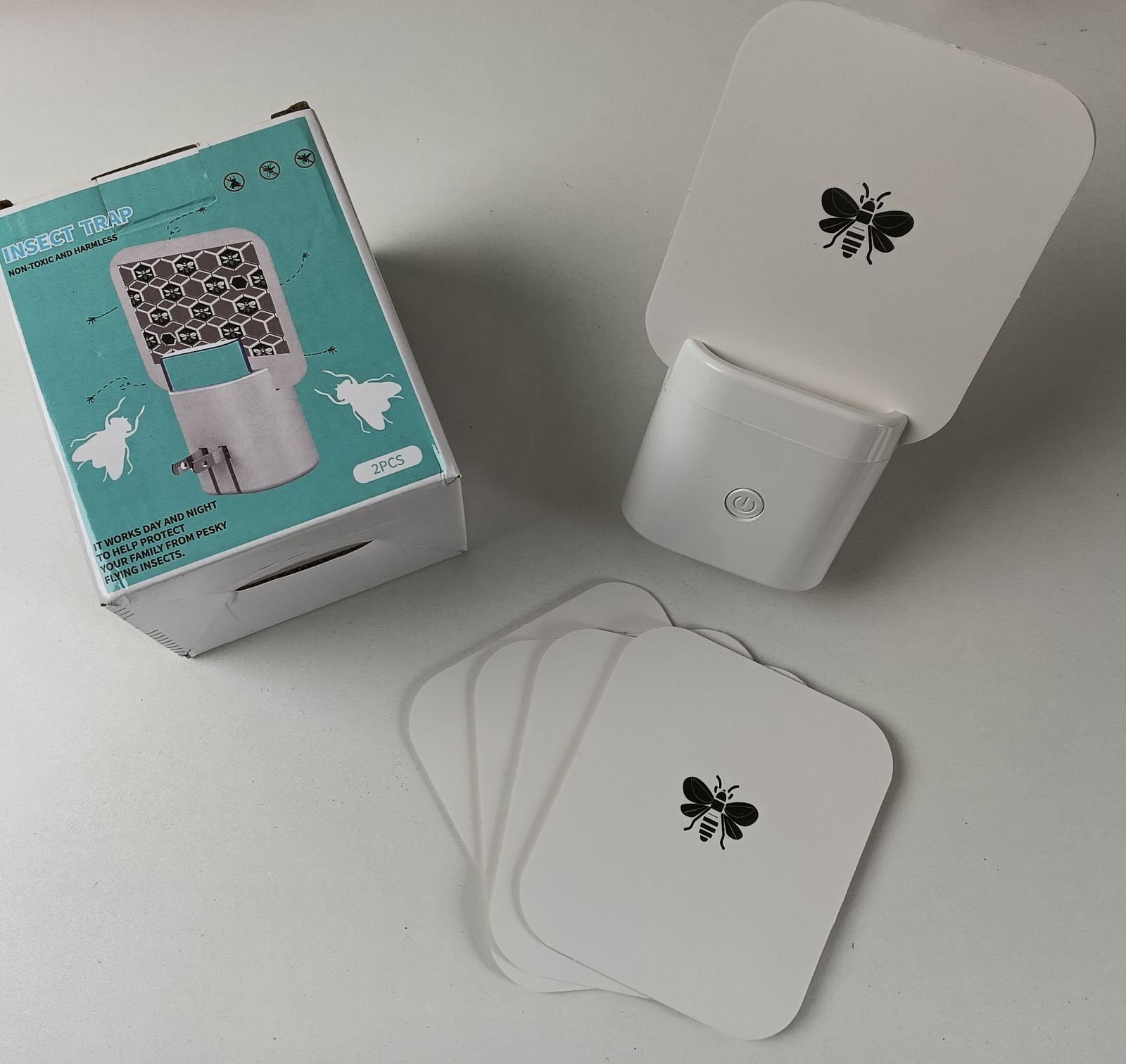 Fly Trap Flying Insect Trap (1 Device + 5 Refill Cards) Safe UVA Light ...