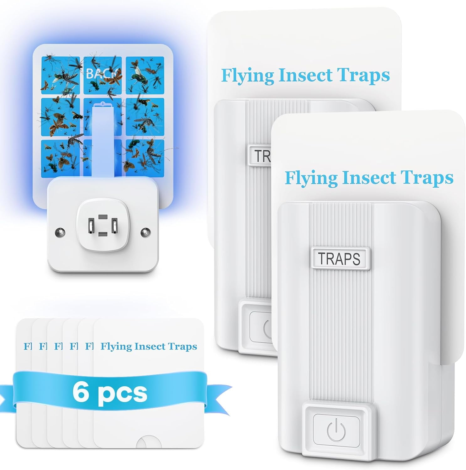 Fly Trap Indoor, 2 Devices with 6 Refills, Fruit Fly Traps for Indoors ...