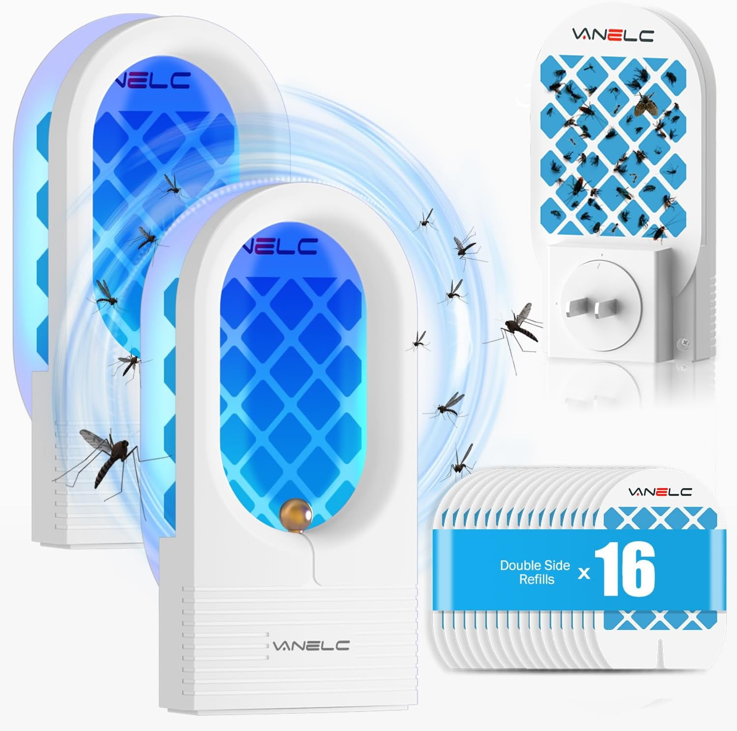 Fly Trap Indoor, 2 Pack Flying Insect Trap, Plug-in Fruit Fly Trap for ...