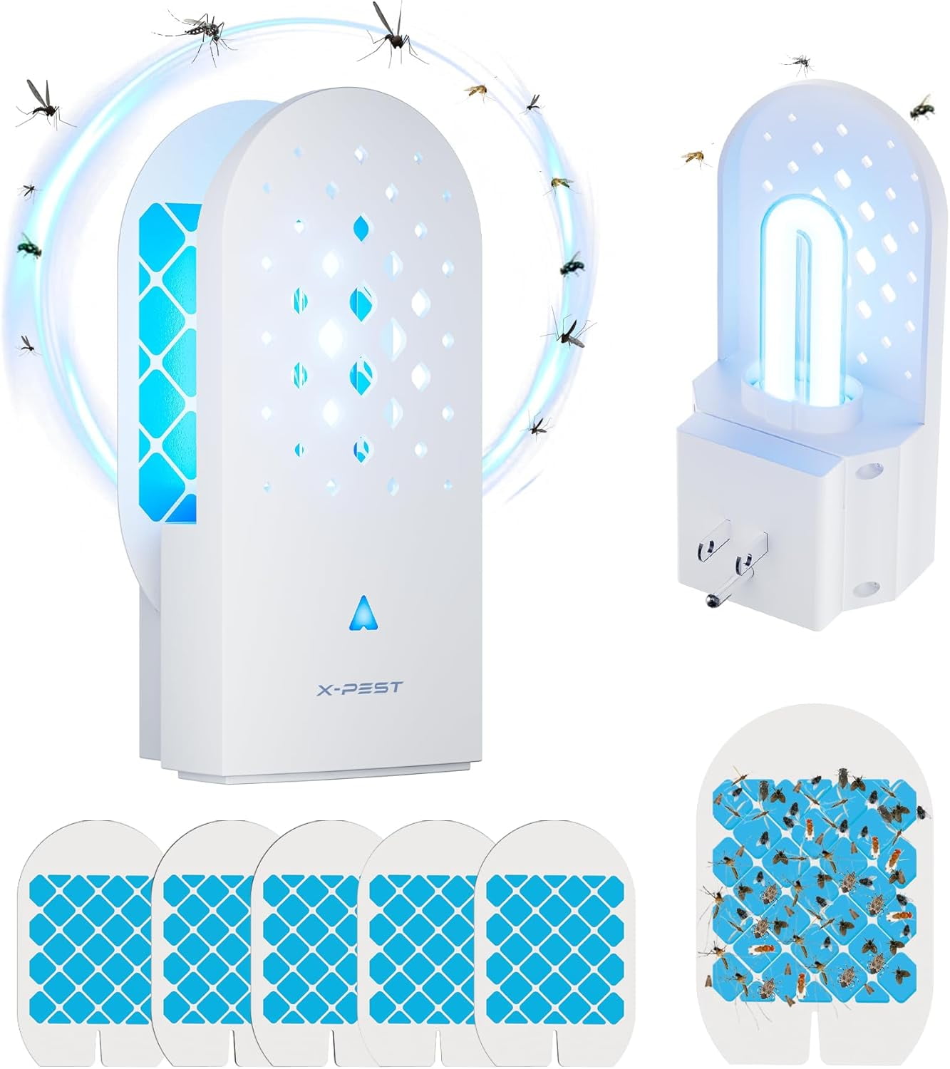 Fly Trap Indoor, Gnat Traps with Light Tube, Plug in to Catch Flying ...