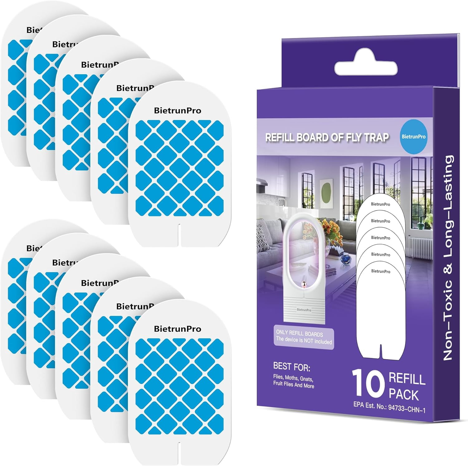 Fly Trap Refill Cartridges , 10 Pack, Indoor Plug-in Fly Trap Refill ...