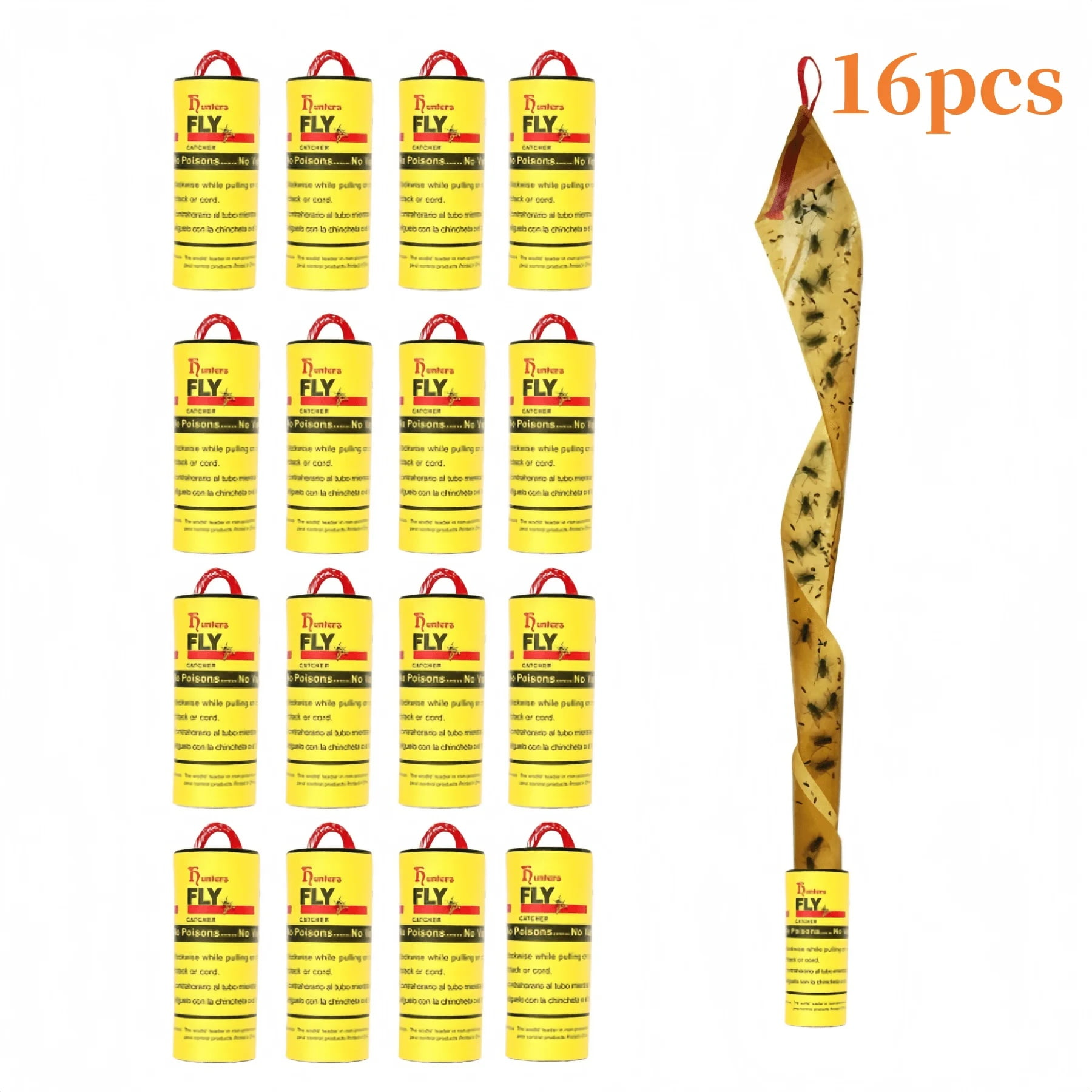 Fly Traps for Indoors Outdoor, Fly Paper Strips Sticky Hanging, Fly ...