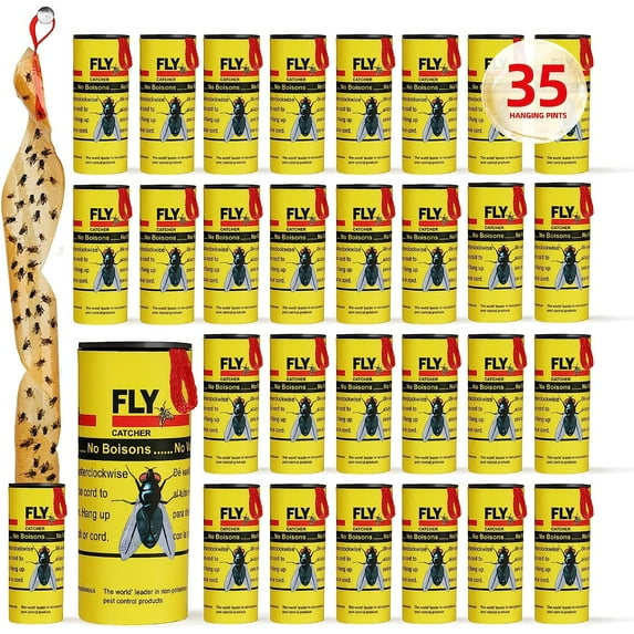 Fly Traps for Indoors Outdoor, Fly Paper Strips Sticky Hanging, Fruit ...