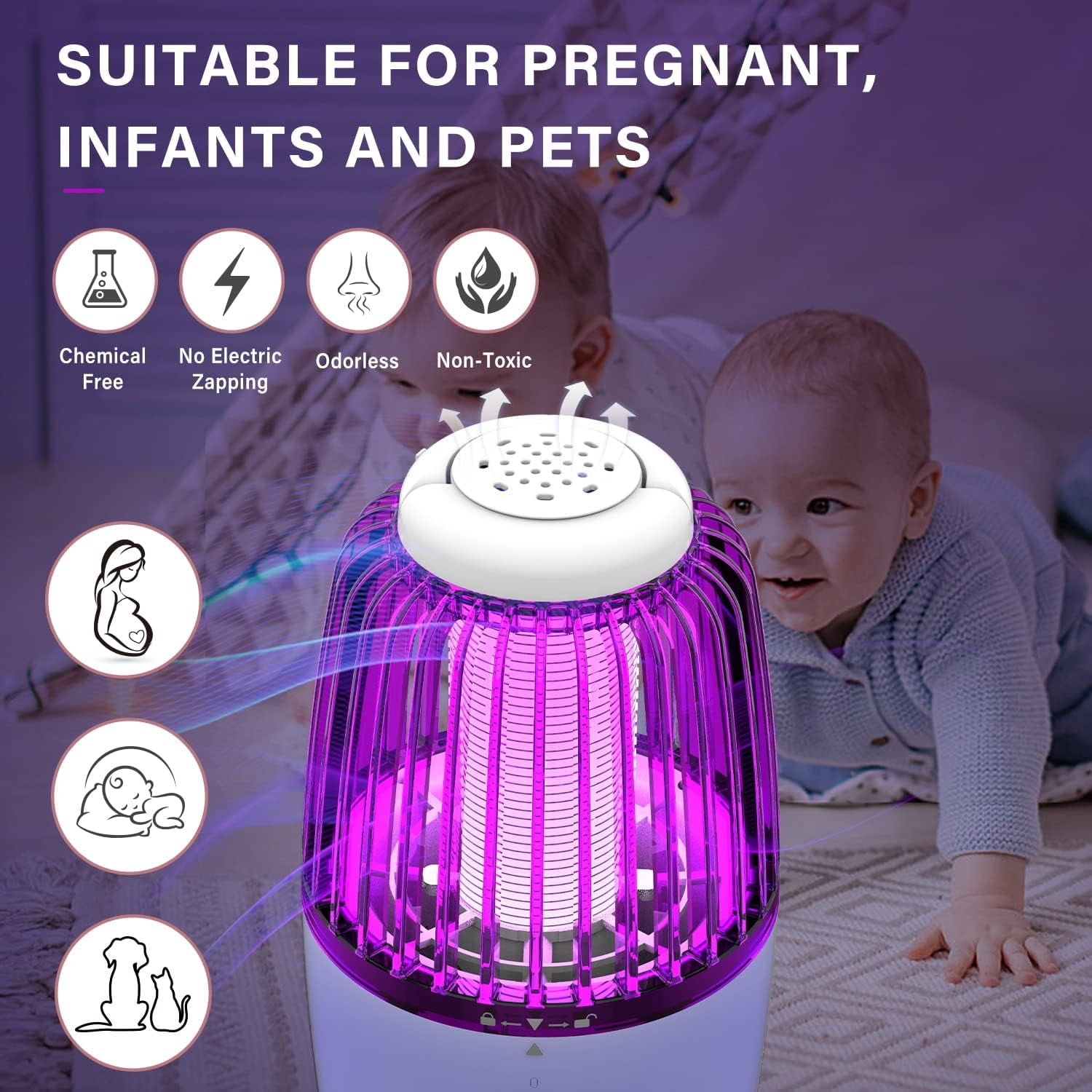 Fly Traps, Mosquito Trap, Indoor Bug Zapper,Gnat Trap, Moth Traps ...