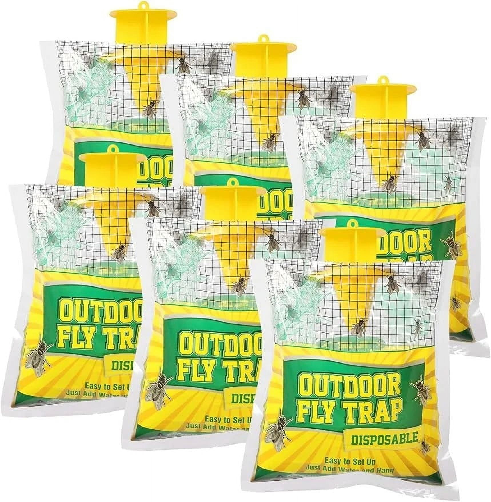 6 Pack Outdoor Fly Trap Hanging, Disposable Fly Killer Bag for Farms ...