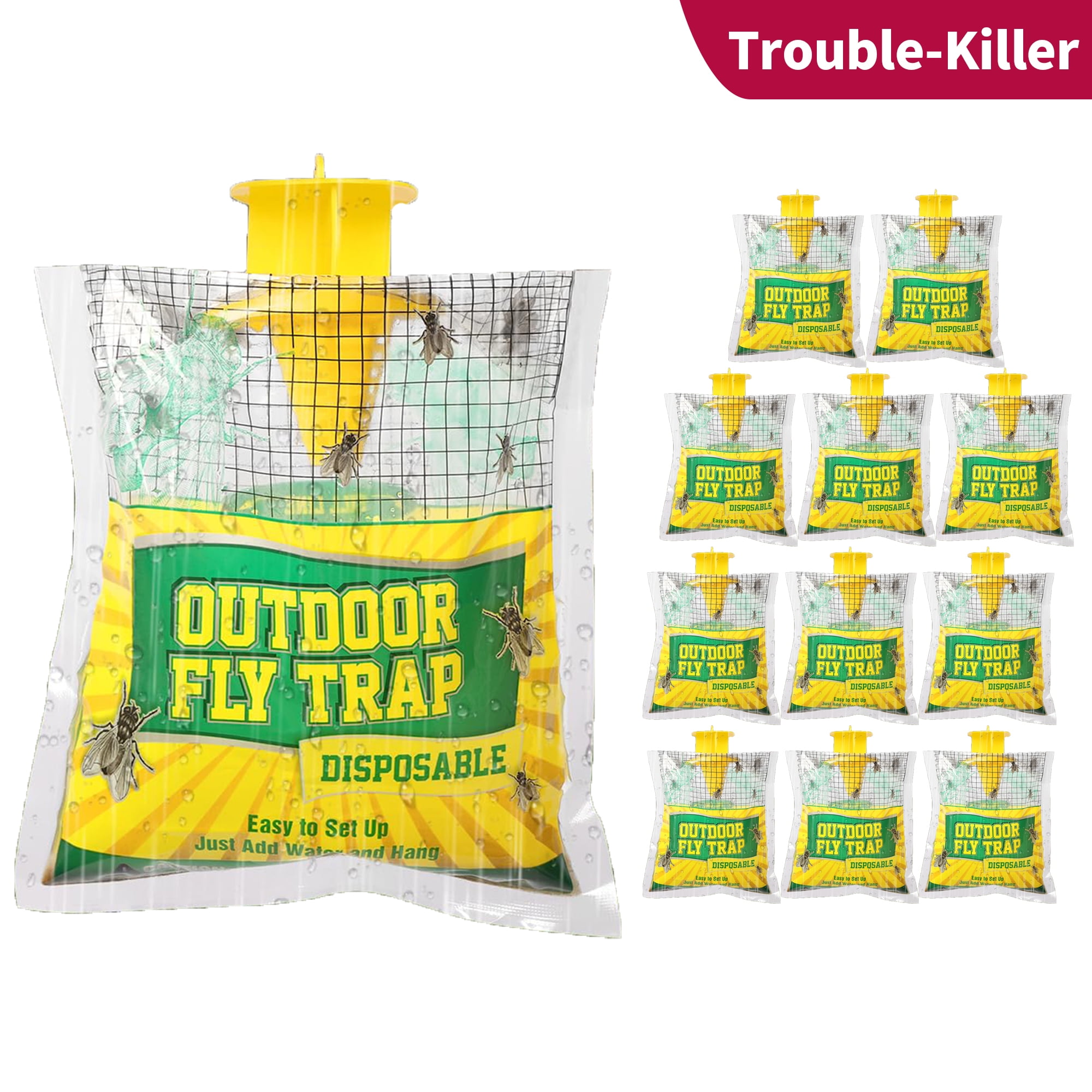 Fly Traps Outdoor Fly Trap Hanging, Disposable Fly Killer Trap Bag ...