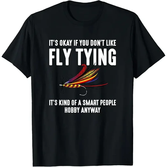 Fly Tying Fishing,smart people fly tying T-Shirt - Walmart.com