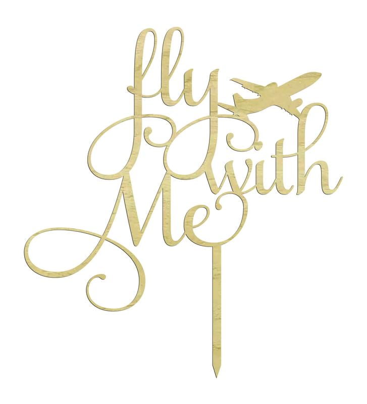 "Fly With Me" Rustic Wedding Custom Cake Topper Persoanlzied Cake ...