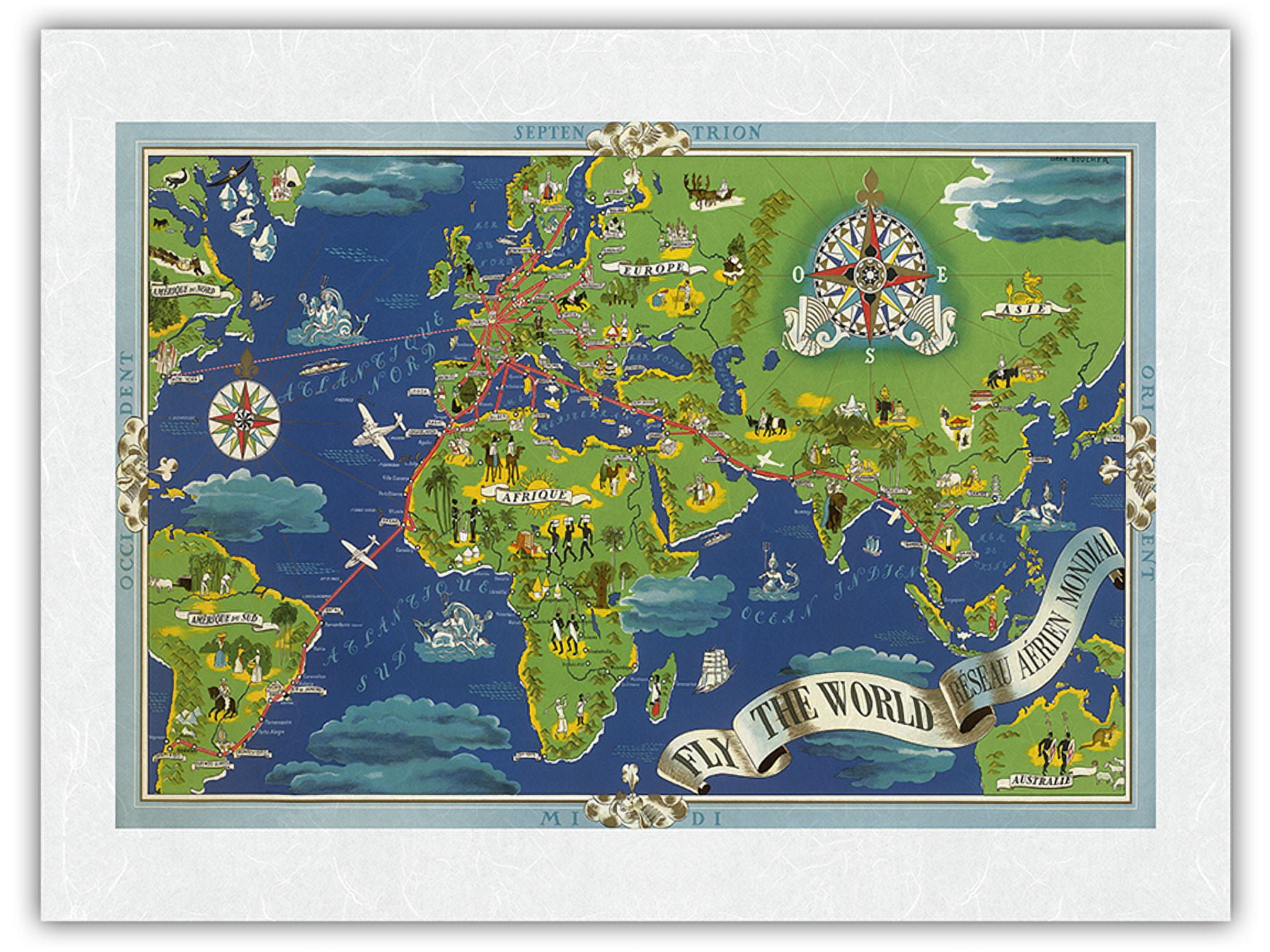 Fly the World - Global Air Network - Fly Routes Map - Vintage Airline ...