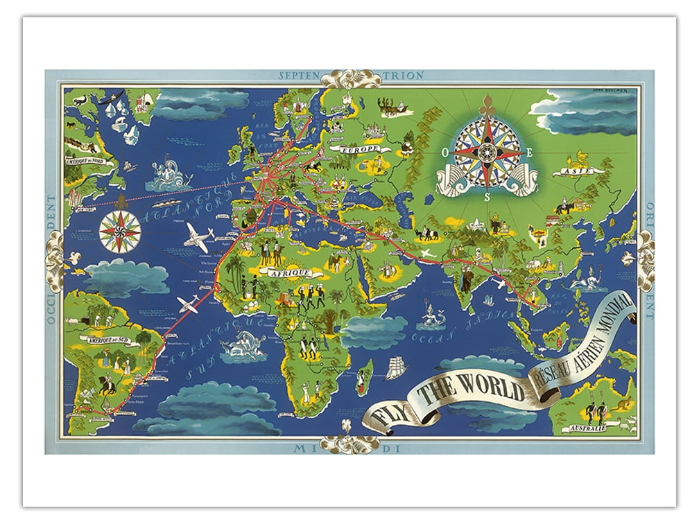 Fly the World - Global Air Network - Fly Routes Map - Vintage Airline ...