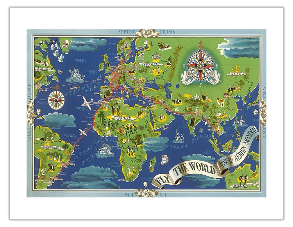 Fly the World - Global Air Network - Fly Routes Map - Vintage Airline ...
