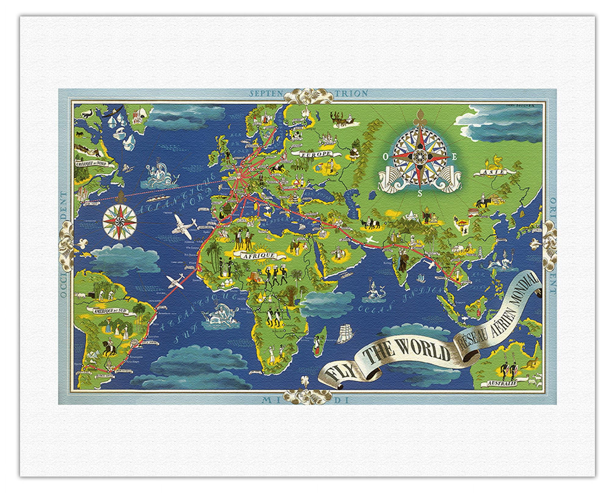 Fly the World - Global Air Network - Fly Routes Map - Vintage Airline ...