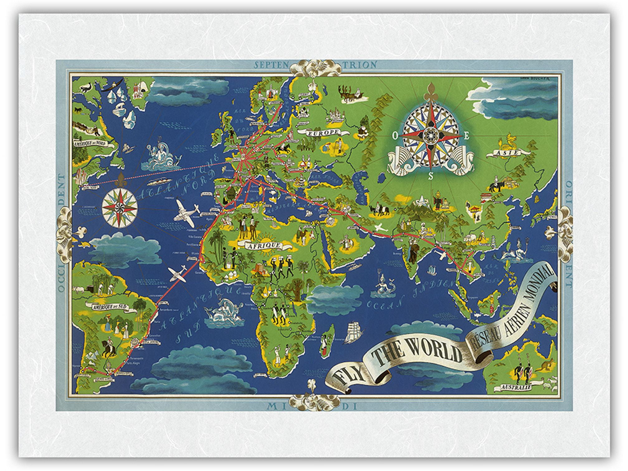 Fly the World - Global Air Network - Fly Routes Map - Vintage Airline ...