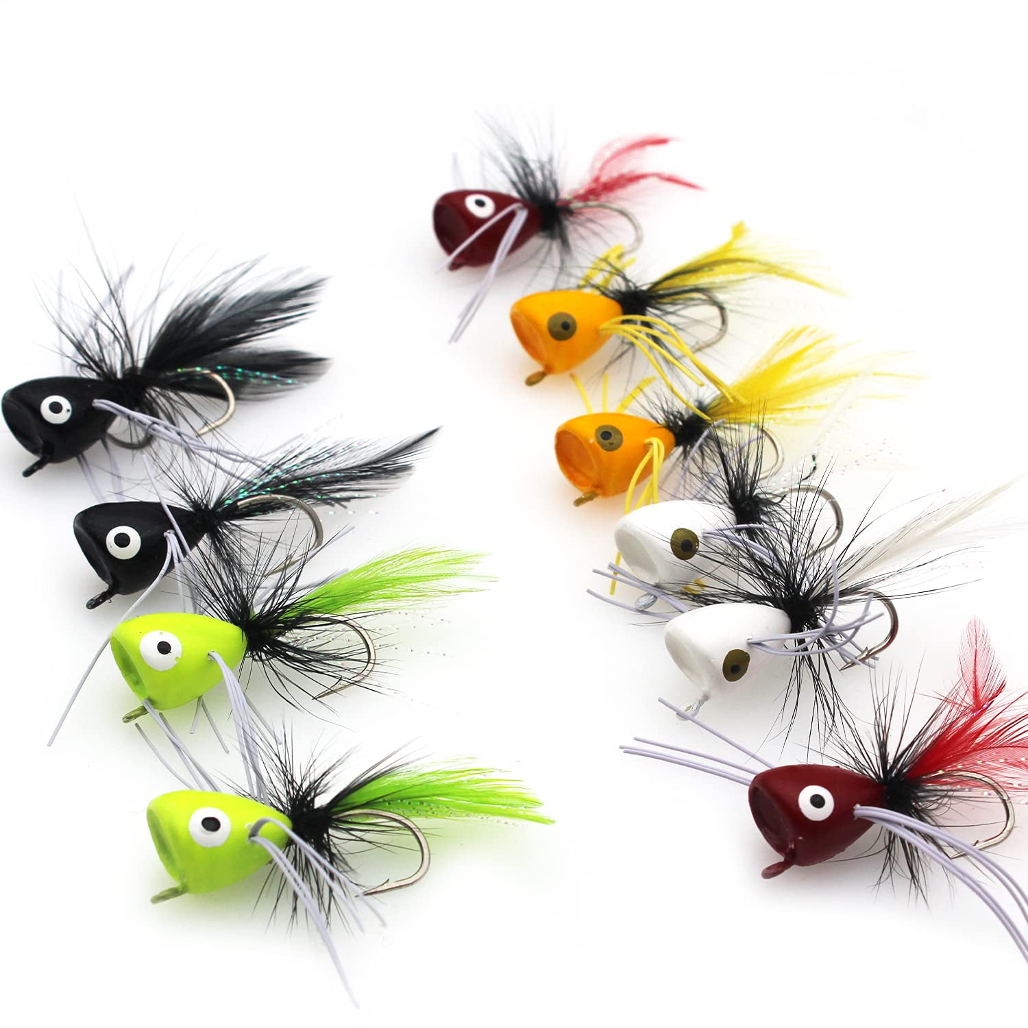 Fly fishing lures for bass panfish trout, topwater poppers for bluegill ...