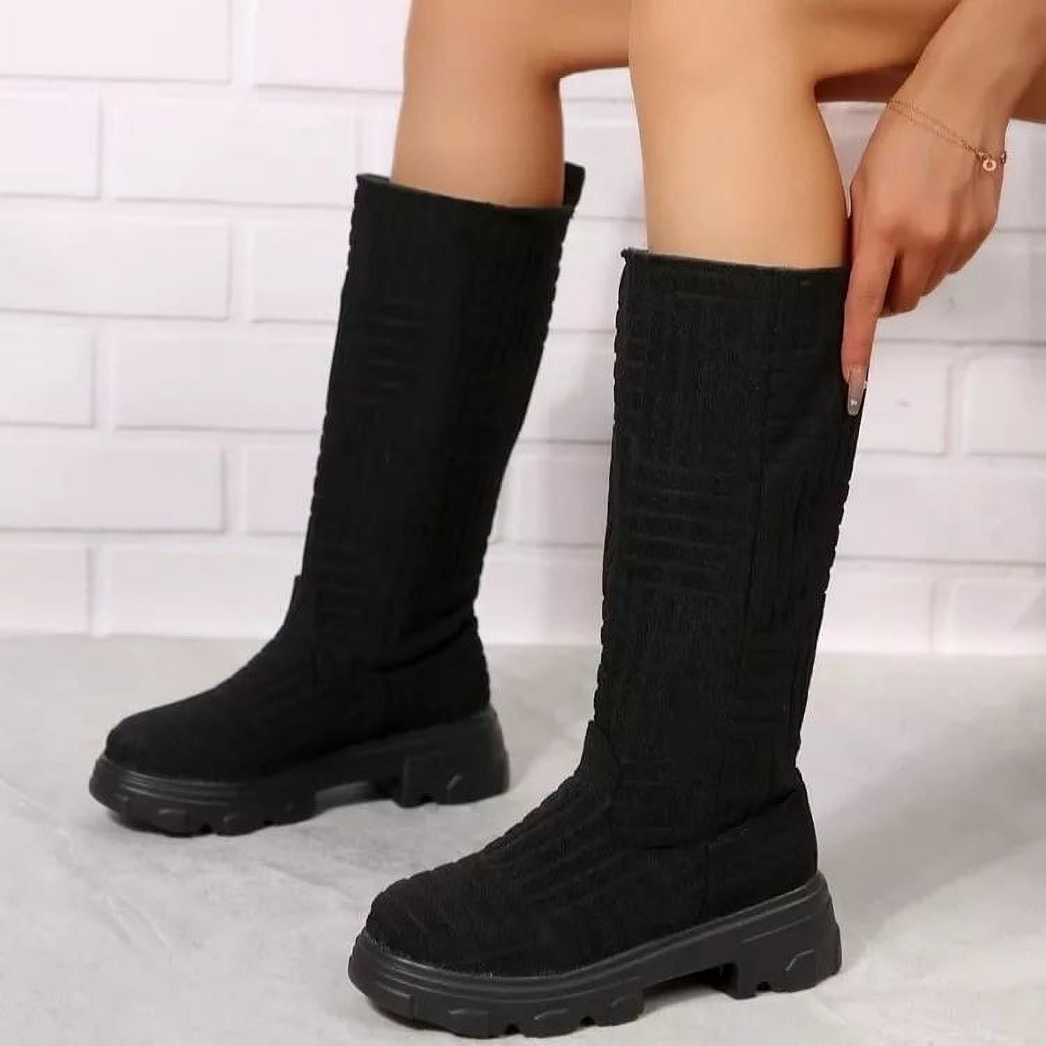 Fly knit breathable platform boots over the knee - Walmart.com Fly knit breathable platform boots over the knee - Walmart.com