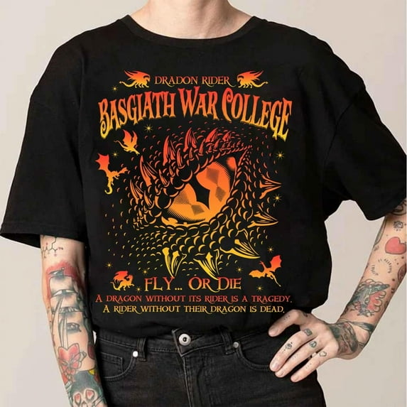 Fly or Die Basgiath War College Dragon T-Shirt, Fantasy Book Lover Tee ...