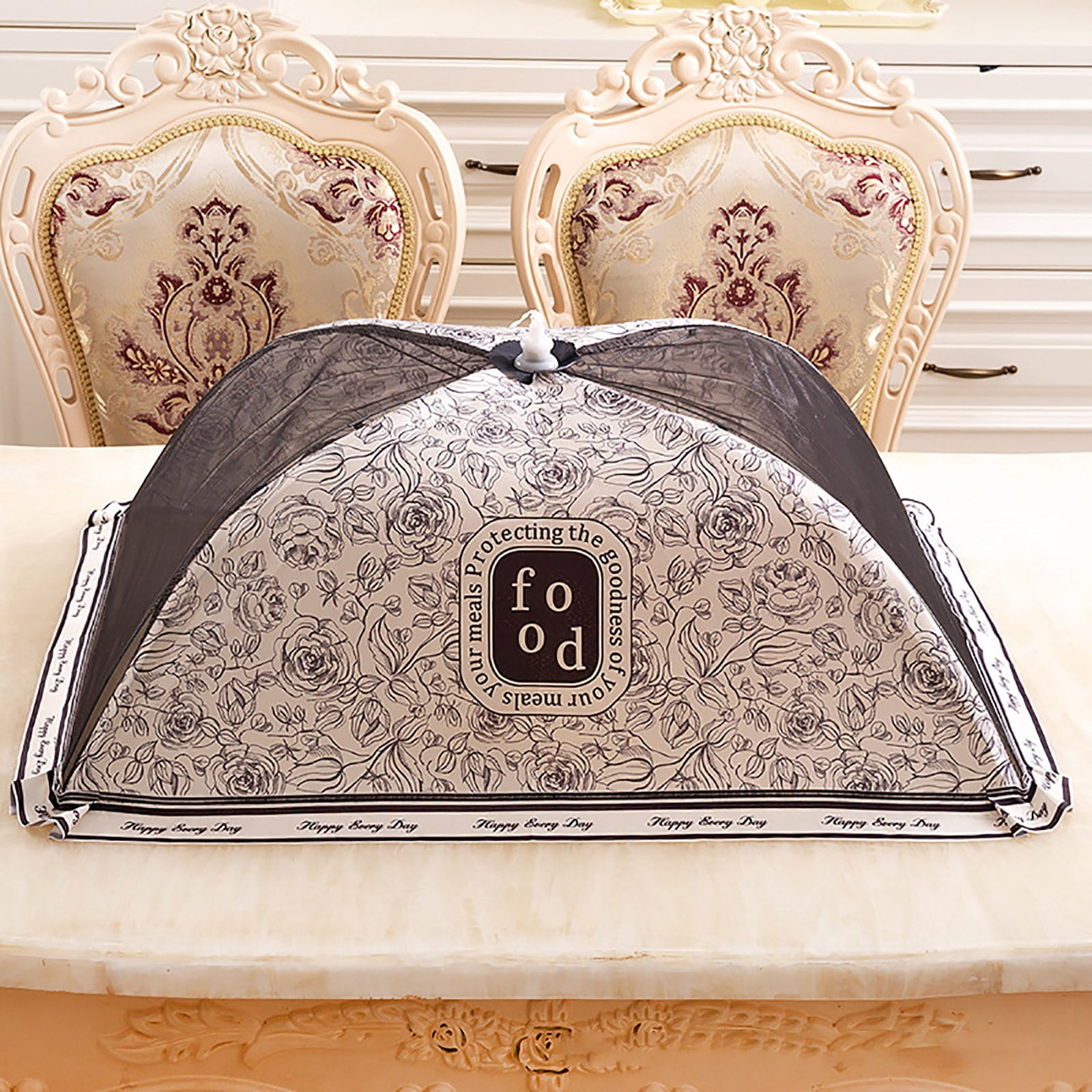 Foldable Dining Table Cover, Hollowed Out Dining Table Cover, Fly-proof ...