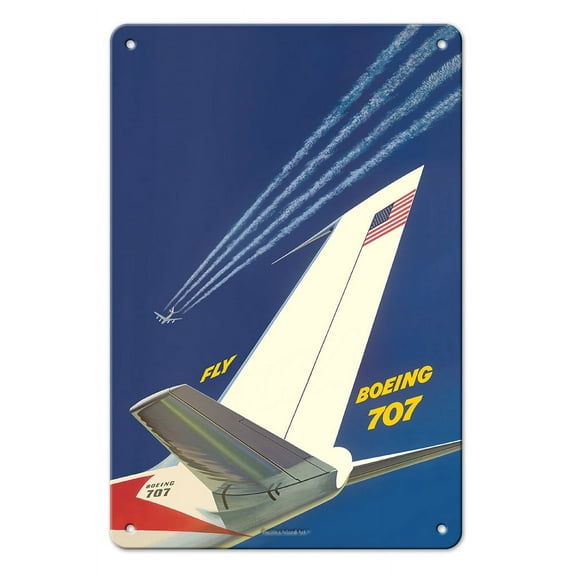 Fly the Boeing 707 Aircraft - Vintage Travel Poster by David Klein c ...