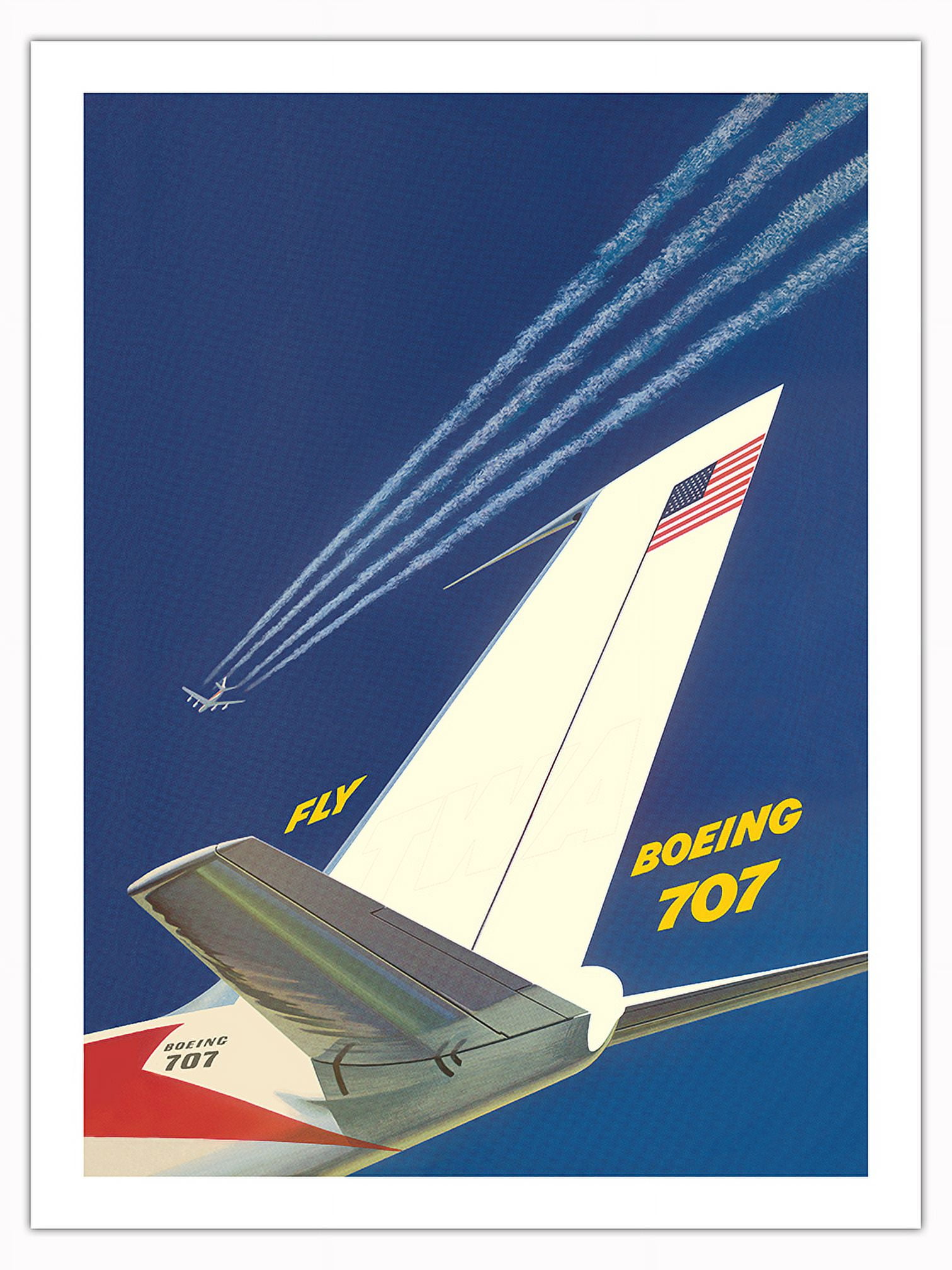 Fly the Boeing 707 Aircraft - Vintage Travel Poster by David Klein c ...