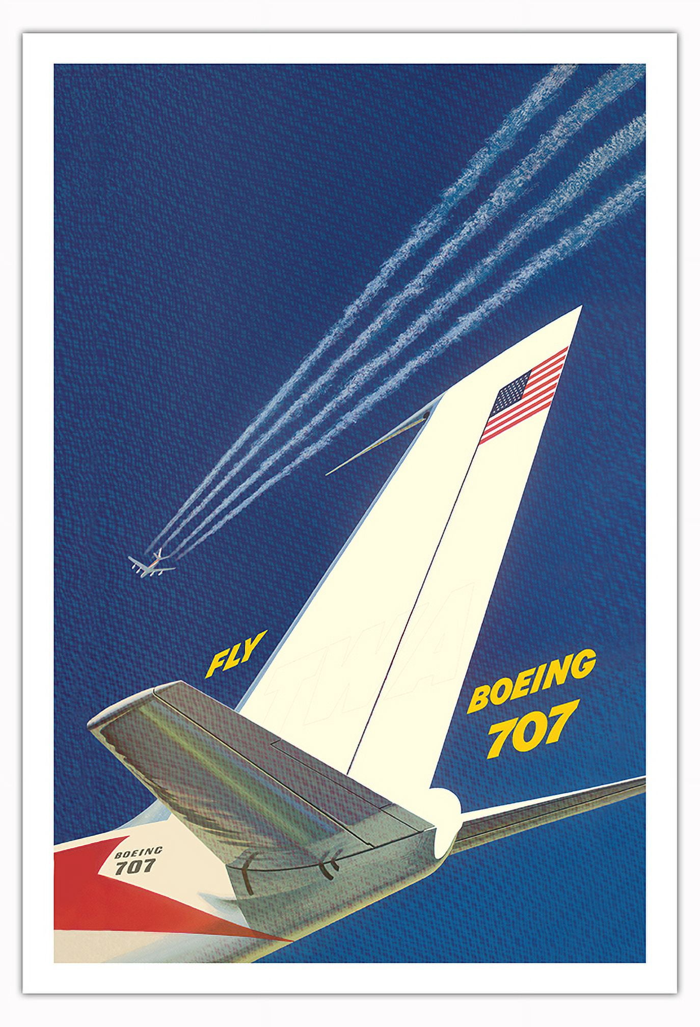 Fly the Boeing 707 Aircraft - Vintage Travel Poster by David Klein c ...
