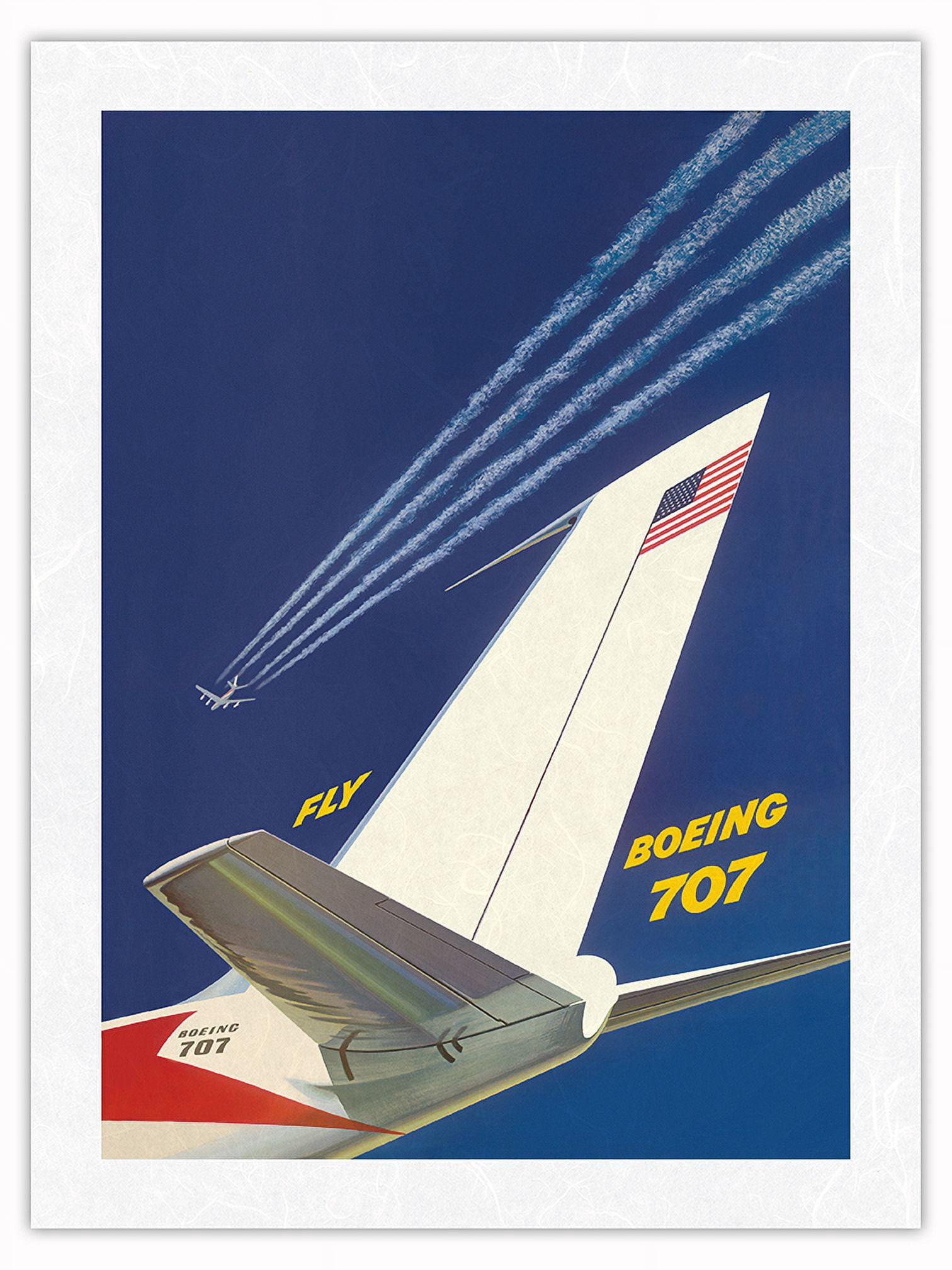 Fly the Boeing 707 Aircraft - Vintage Travel Poster by David Klein c ...