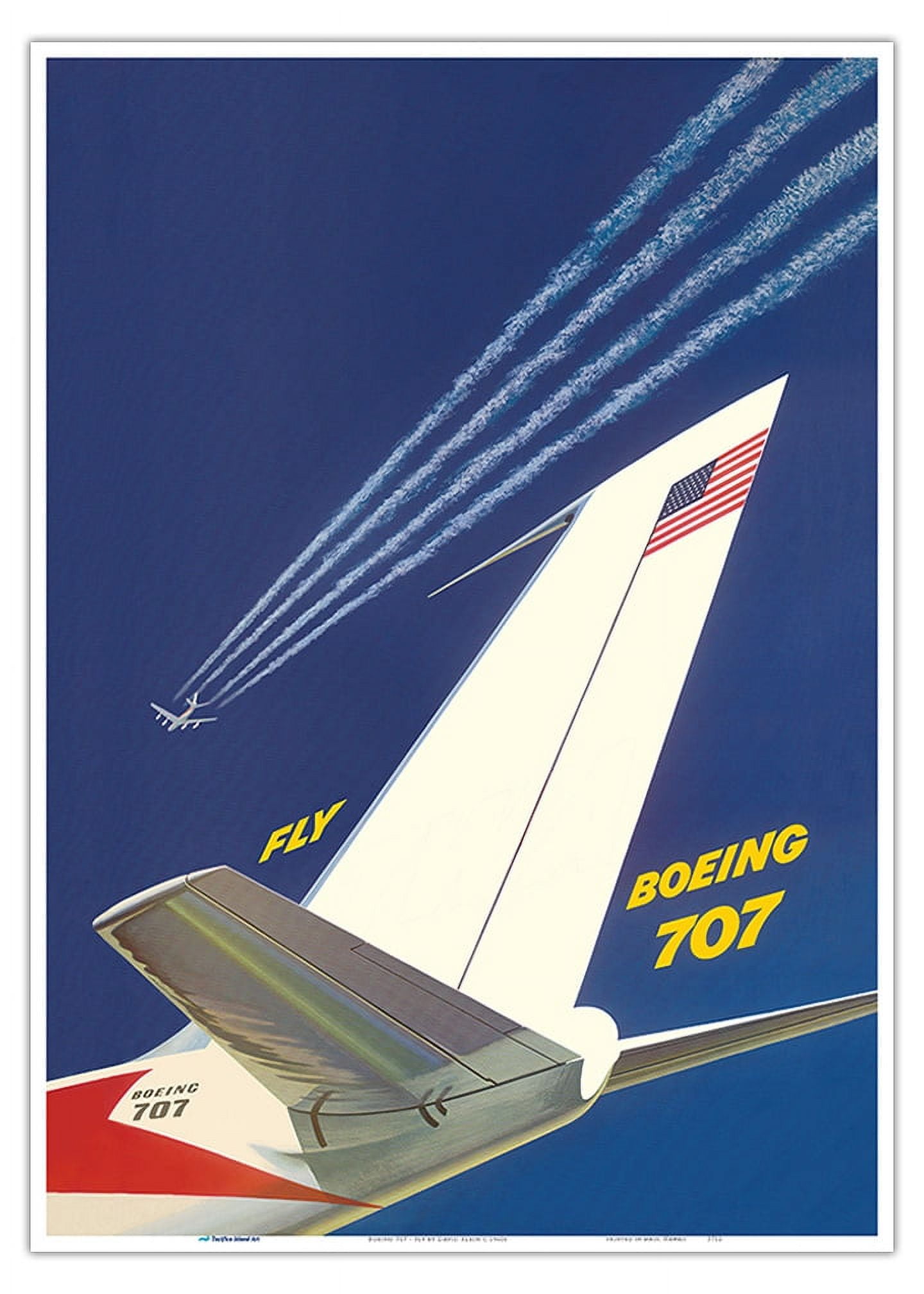 Fly the Boeing 707 Aircraft - Vintage Travel Poster by David Klein c ...