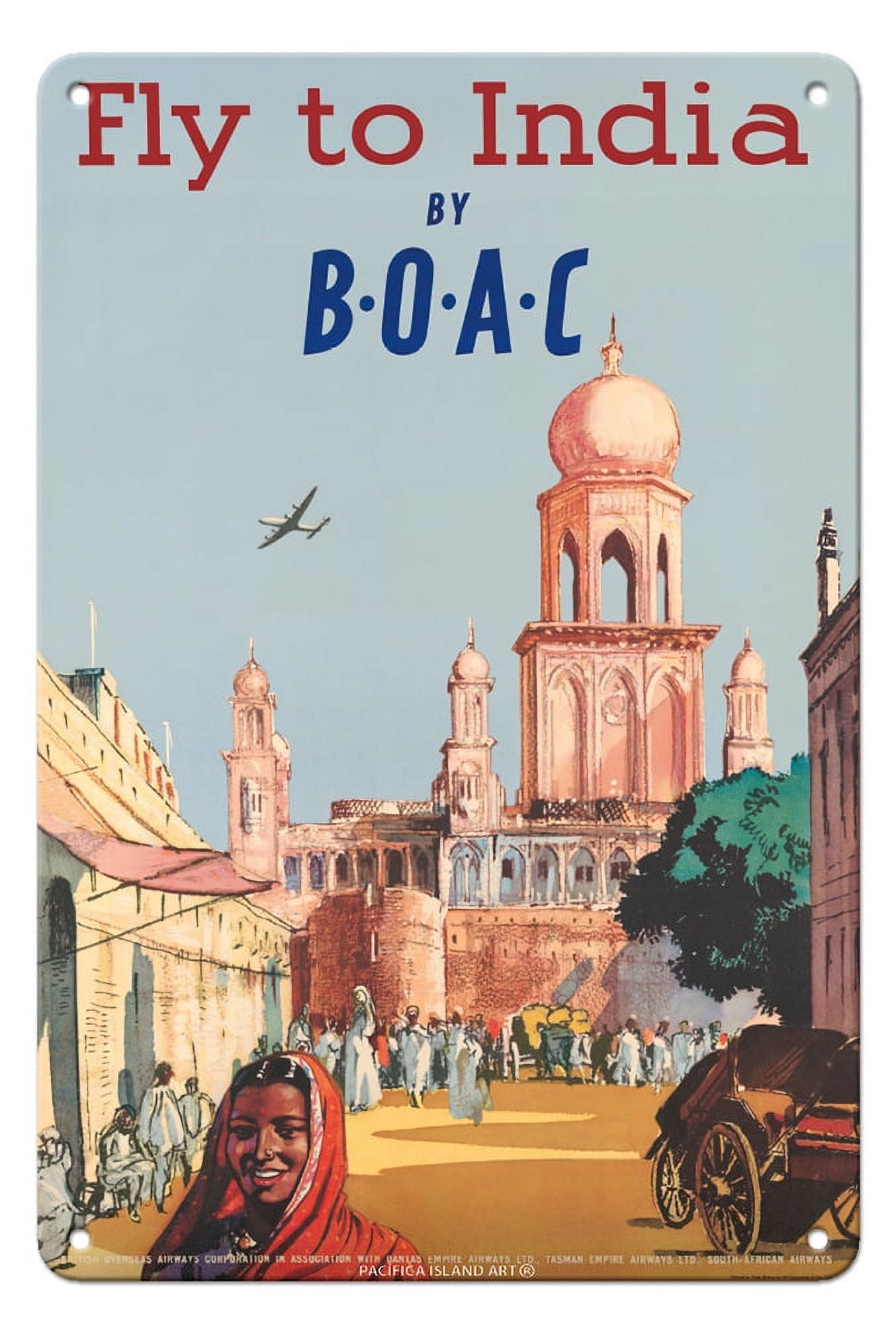 Fly to India by BOAC - British Overseas Airways Corporation - Vintage ...