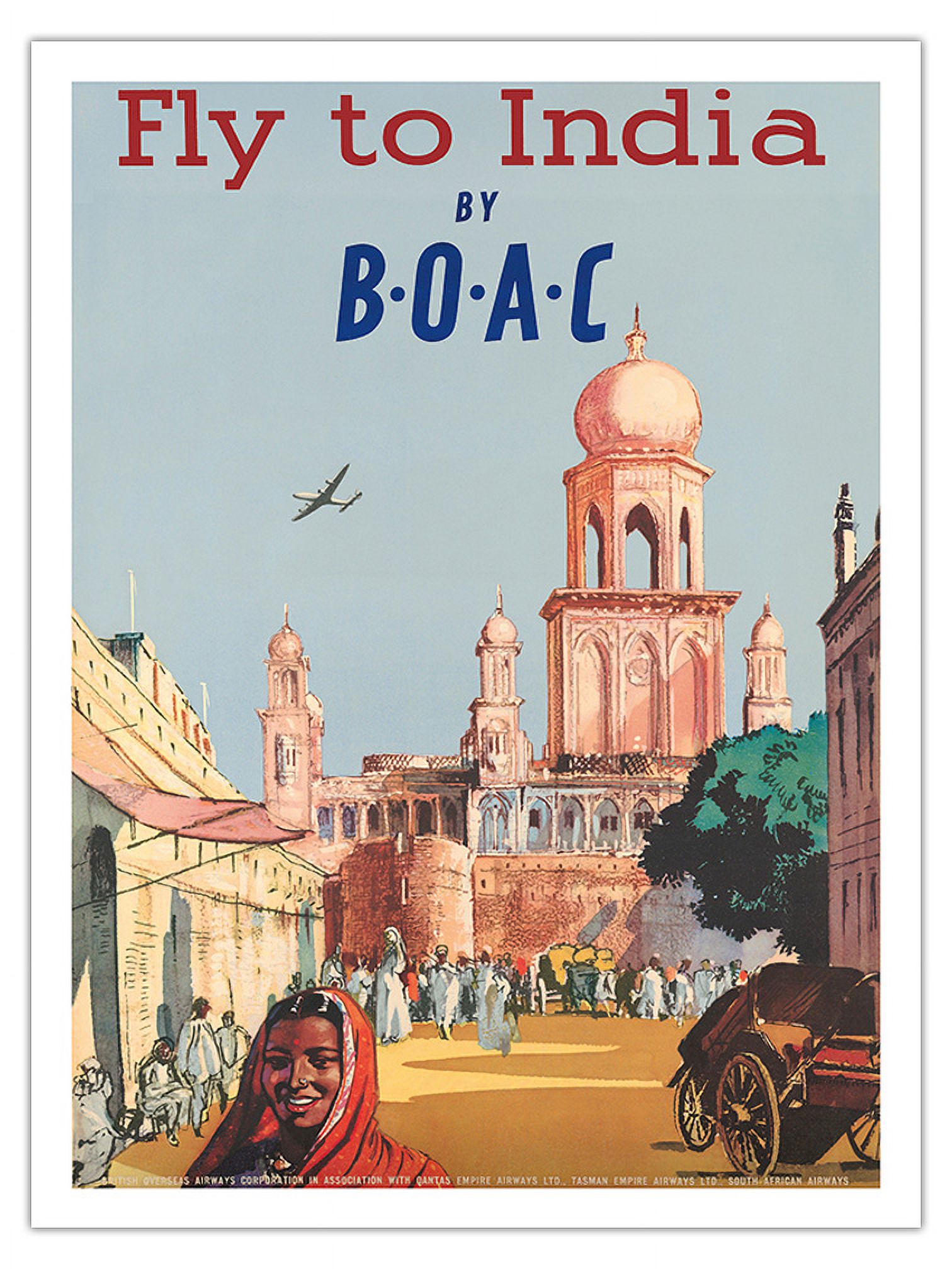 Fly to India by BOAC - British Overseas Airways Corporation - Vintage ...