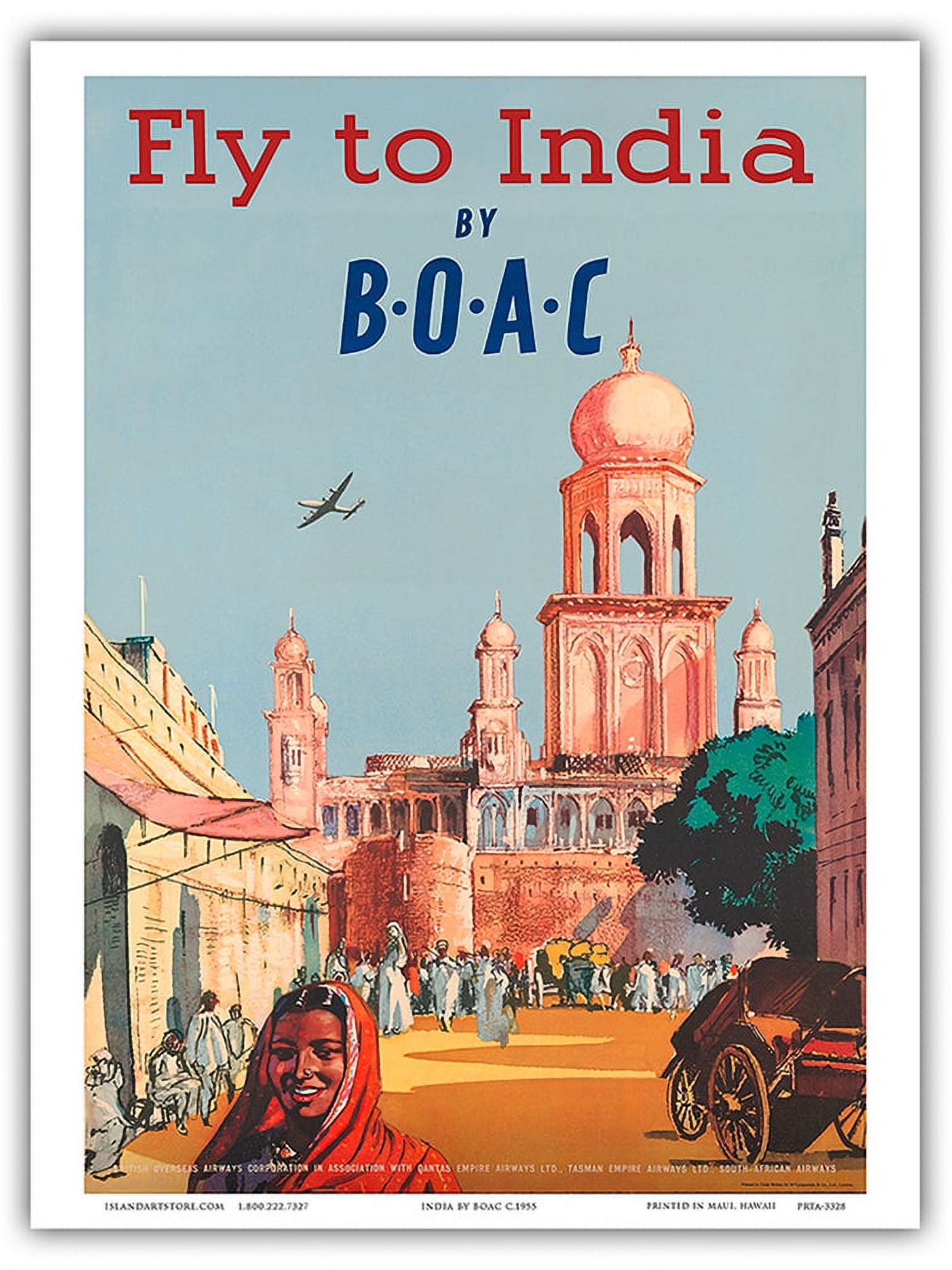 Fly to India by BOAC - British Overseas Airways Corporation - Vintage ...