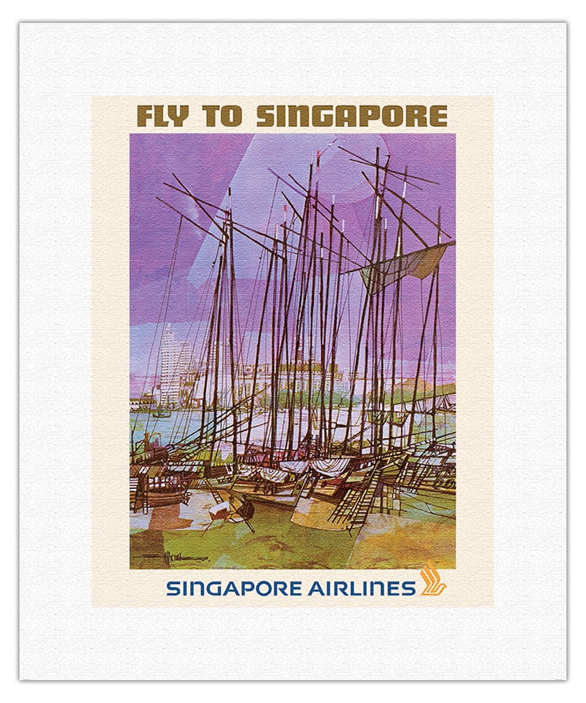 Fly to Singapore - Singapore Airlines - Vintage Airline Travel Poster ...