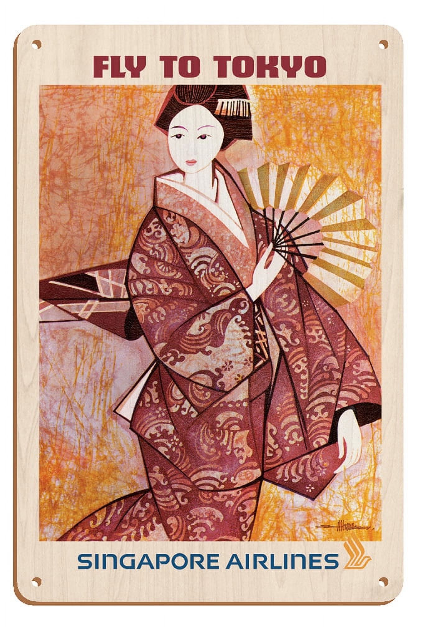 Fly to Tokyo Japan - Geisha - Singapore Airlines - Vintage Airline ...