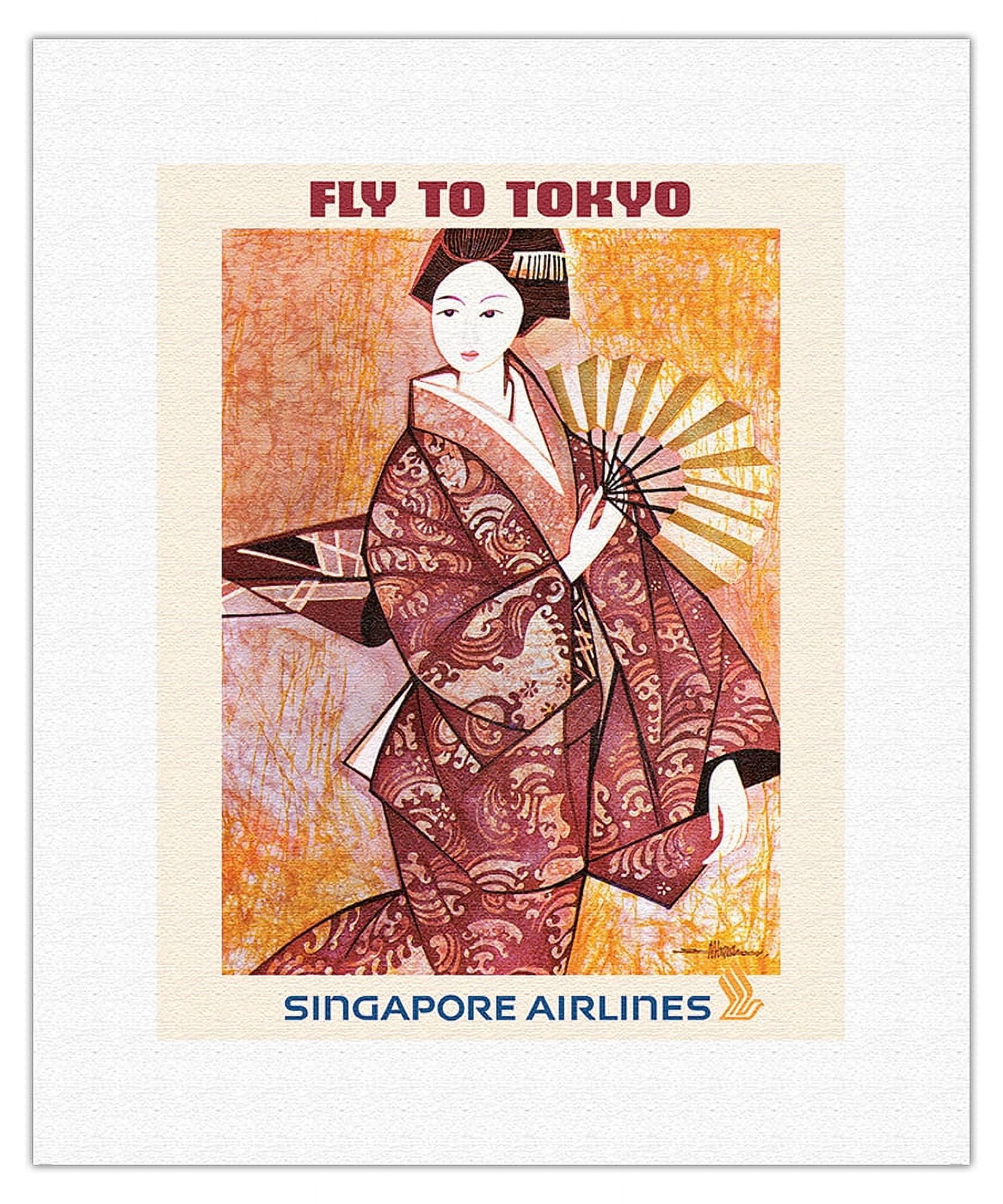 Fly to Tokyo Japan - Geisha - Singapore Airlines - Vintage Airline ...