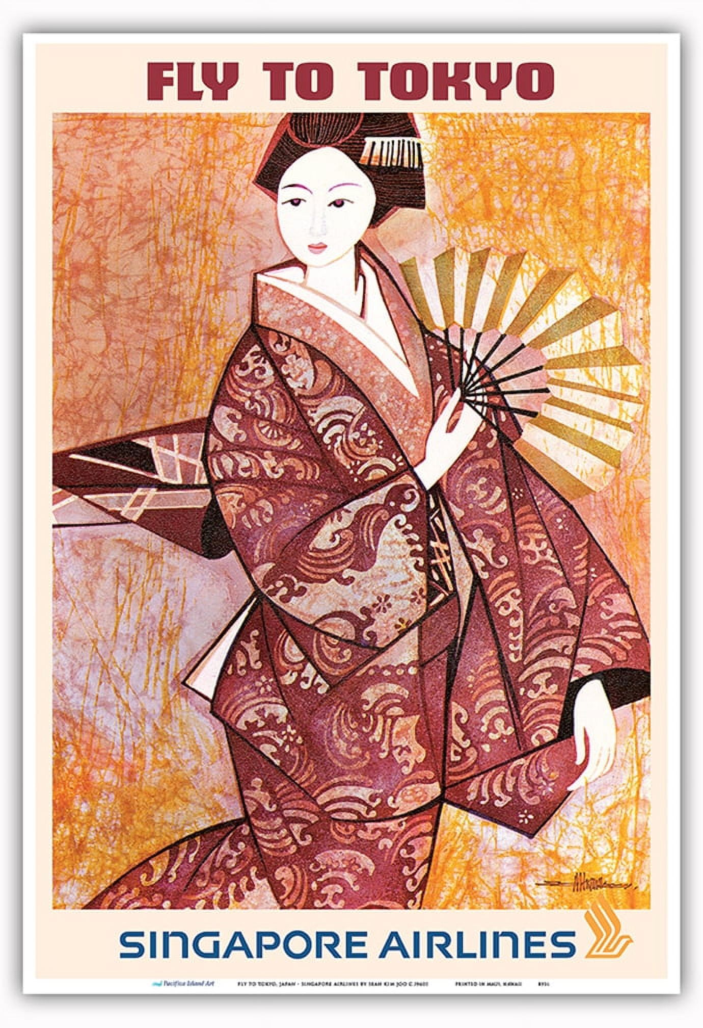 Fly to Tokyo Japan - Geisha - Singapore Airlines - Vintage Airline ...
