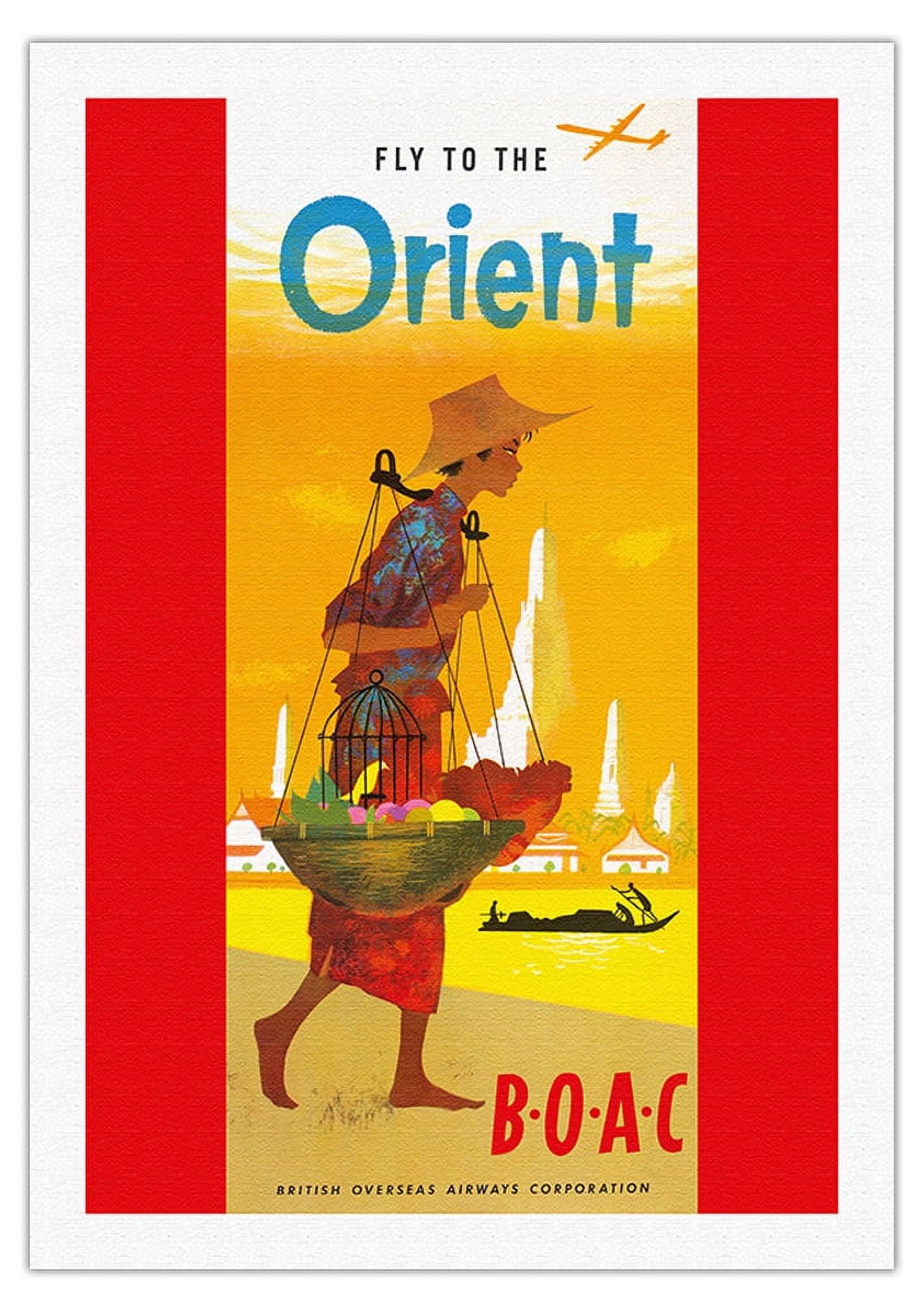 Fly to the Orient - British Overseas Airways Corporation BOAC - Vintage ...