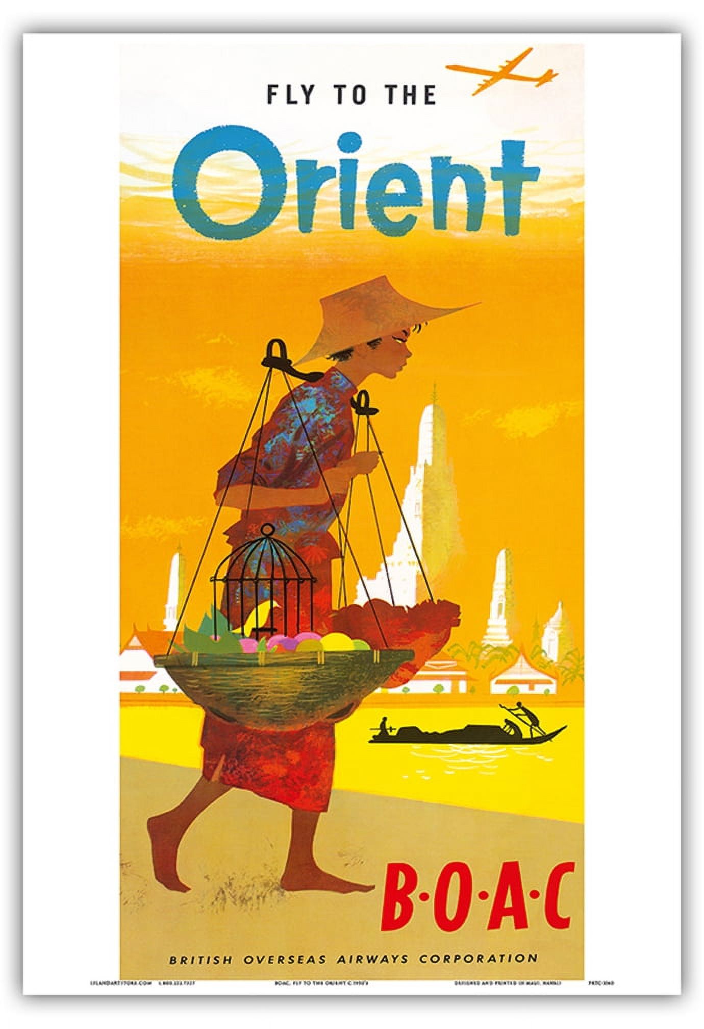 Fly to the Orient - British Overseas Airways Corporation BOAC - Vintage ...