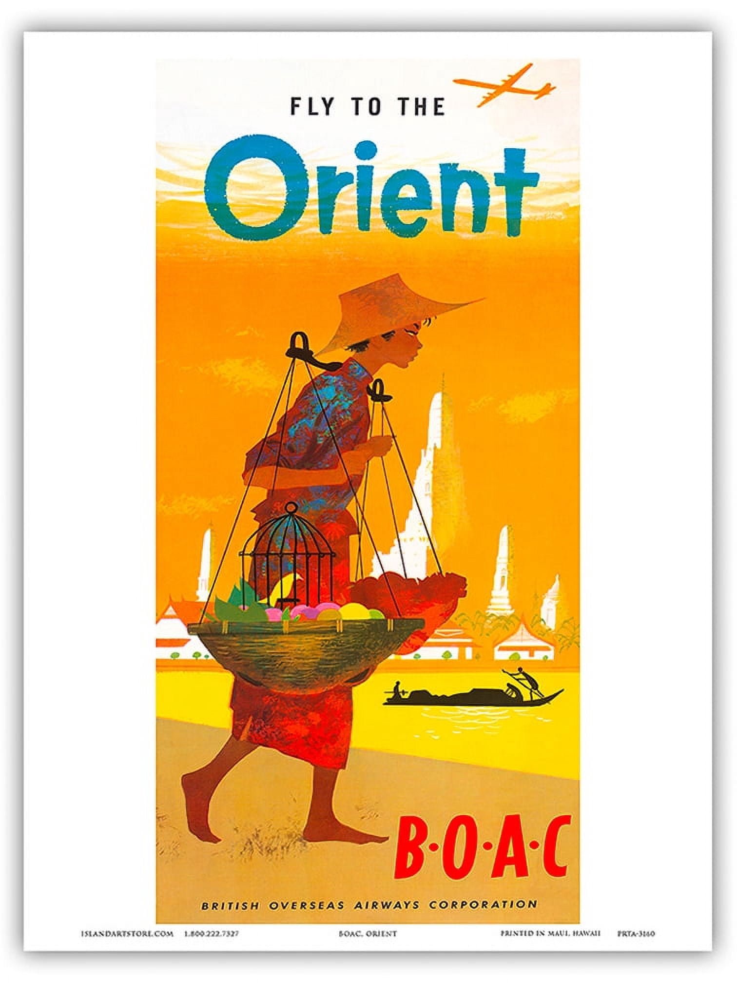Fly to the Orient - British Overseas Airways Corporation BOAC - Vintage ...