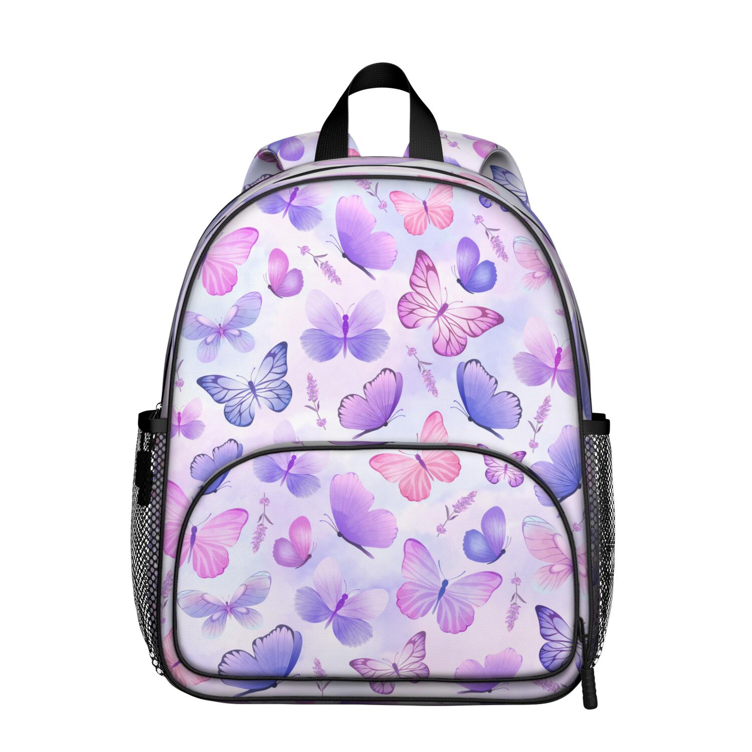 Fly with Butterflies Student Backpack – Cute Garden Pattern with Floral ...