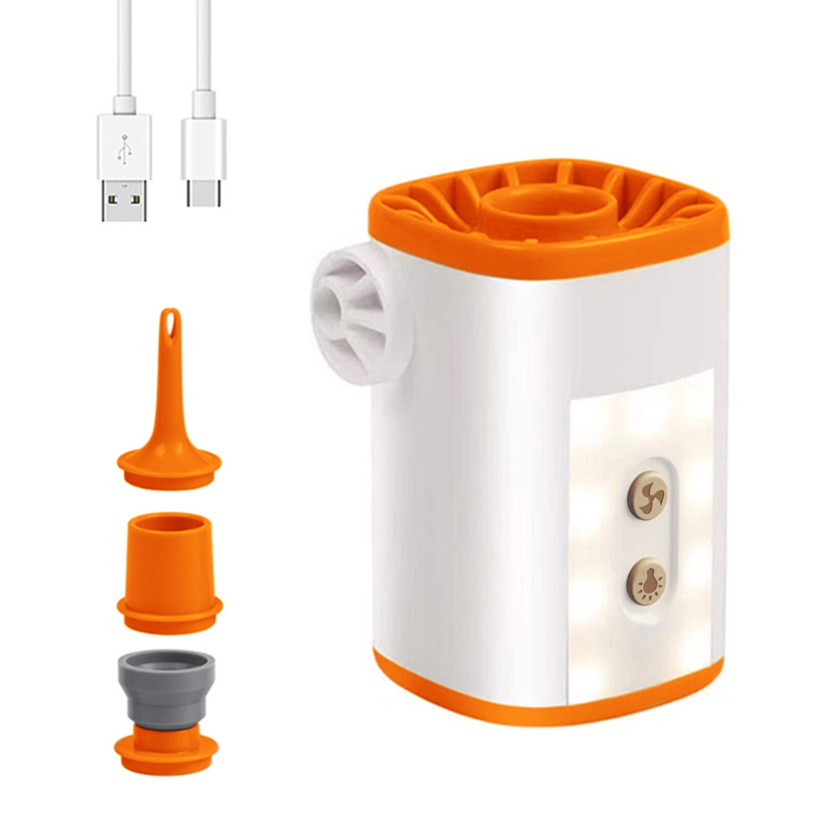 FlyFlise Portable Wireless Electric Air Pump with Light 3600mAh USB ...