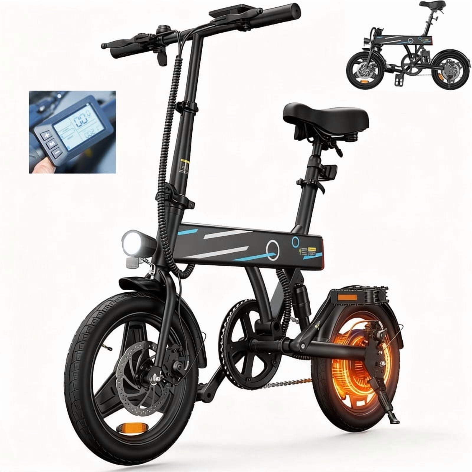 FlyORO 500W Electric Bike,20 mph Folding Electric Bicycle for Adults ...
