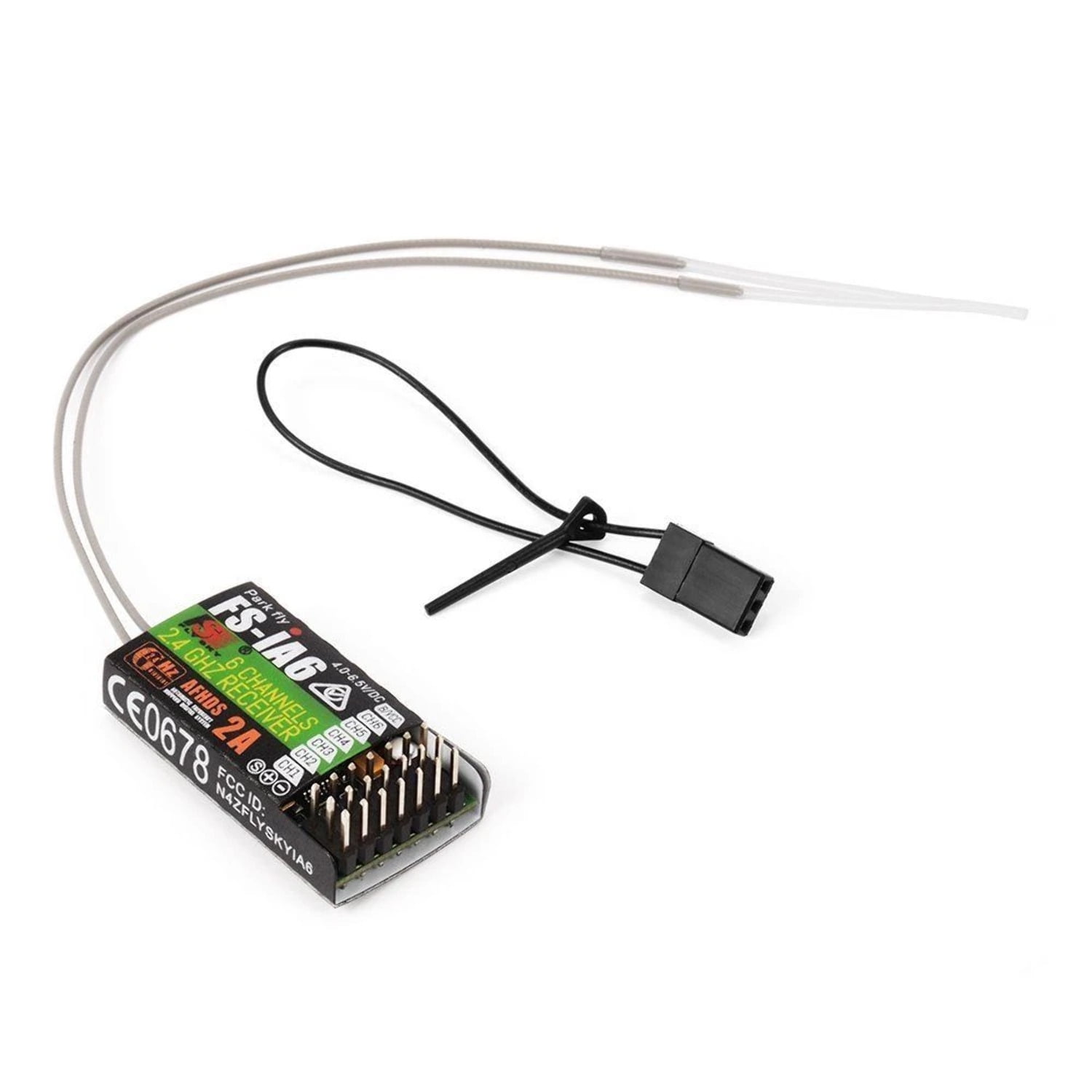 FlySky FS-iA6 6-Channel 2.4GHz Receiver AFHDS 2A Protocol Dual Antenna ...