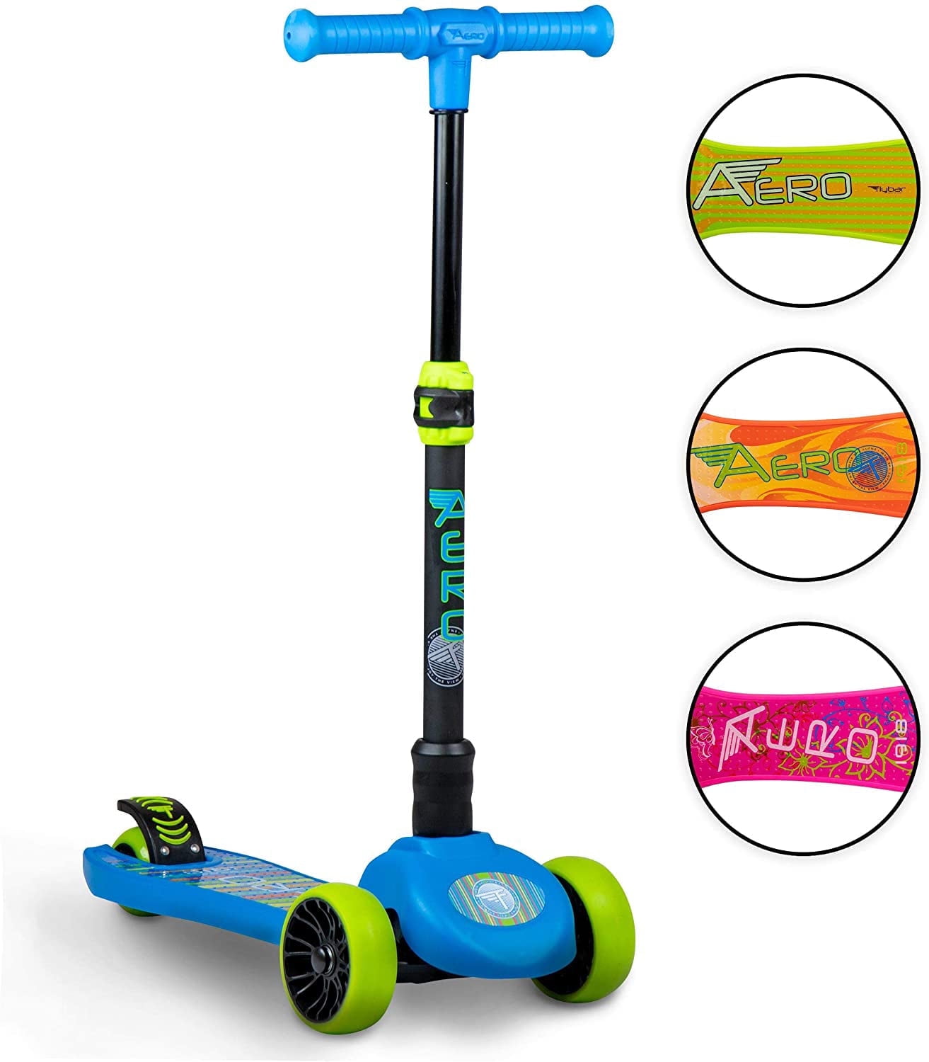 Free Shipping! Flybar Aero 3-Wheel LED Kick Scooter for Kids ...