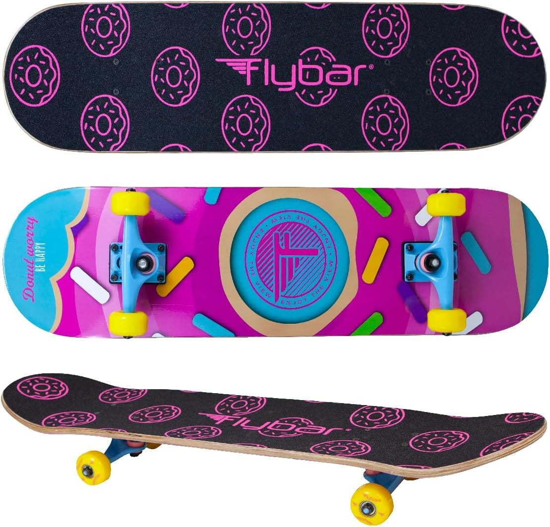 Flybar Complete Skateboard for Beginners – 31 Inch Kids Skateboard ...