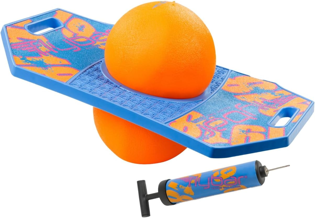 Flybar Pogo Trick Ball for Kids, Bounce Board for Boys and Girls Ages 6 ...